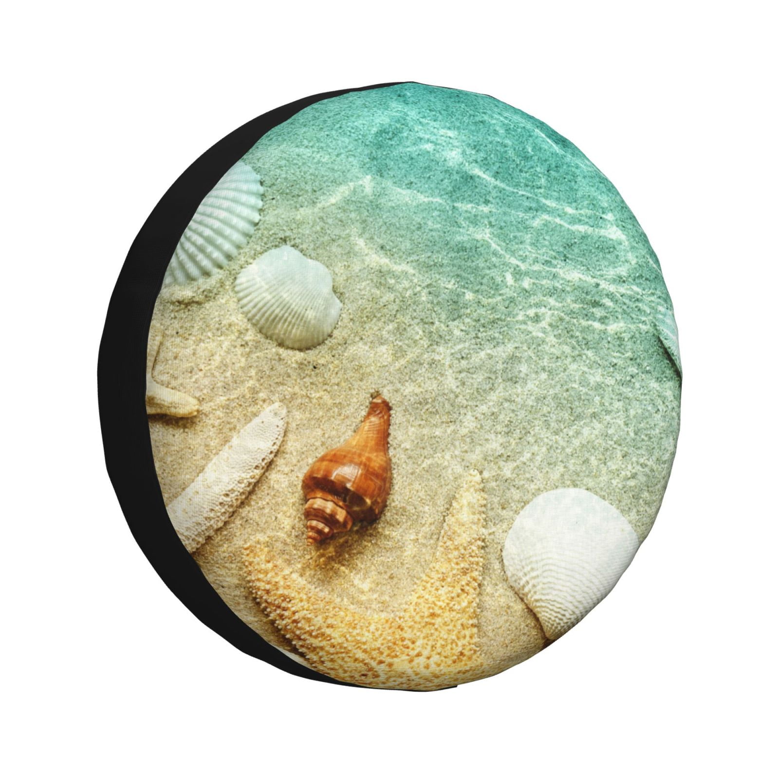 Luyuia Starfish And Seashell On The Beach Print Waterproof Leather Tire ...
