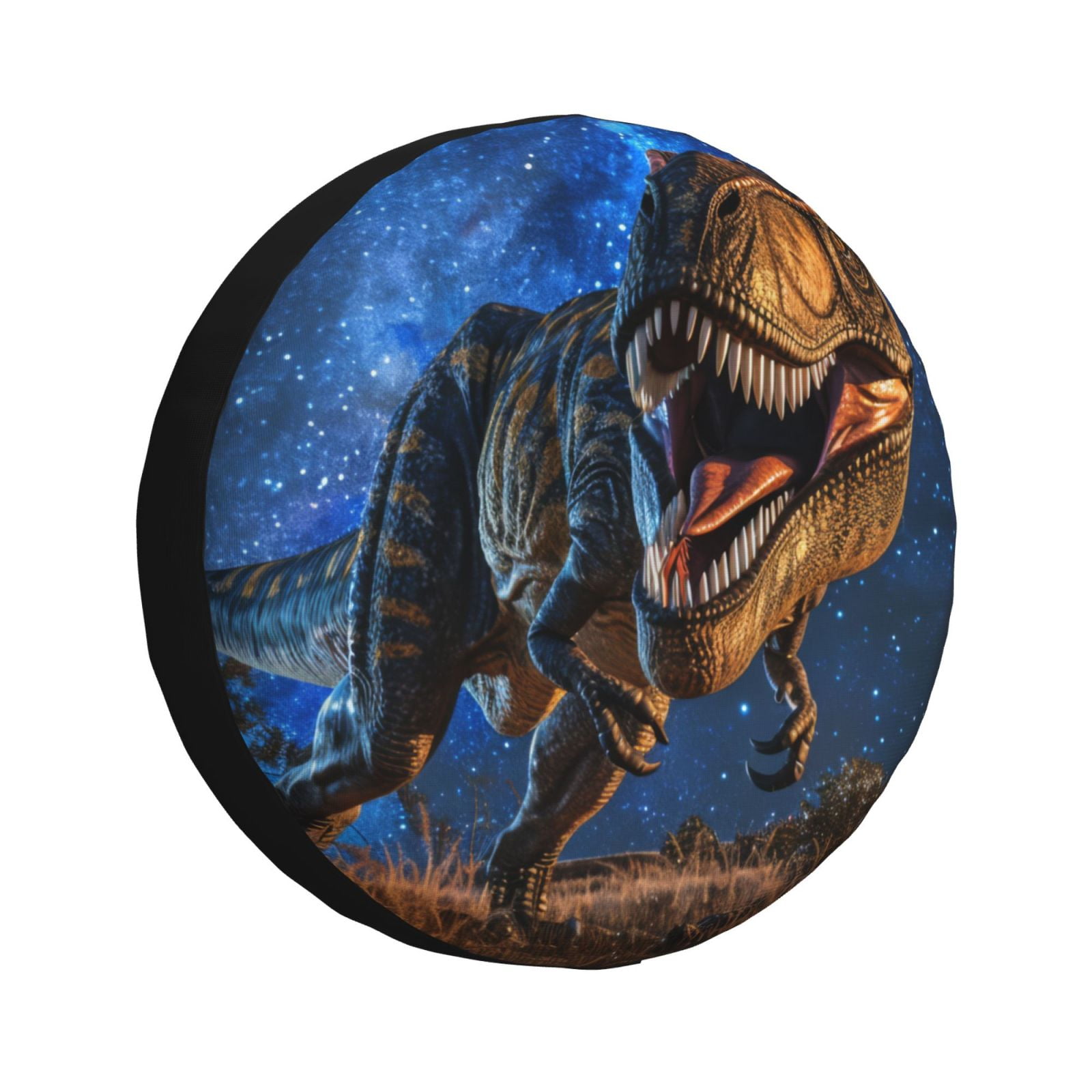 Luyuia Starry Night Charging Dinosaur Print Waterproof Leather Tire ...