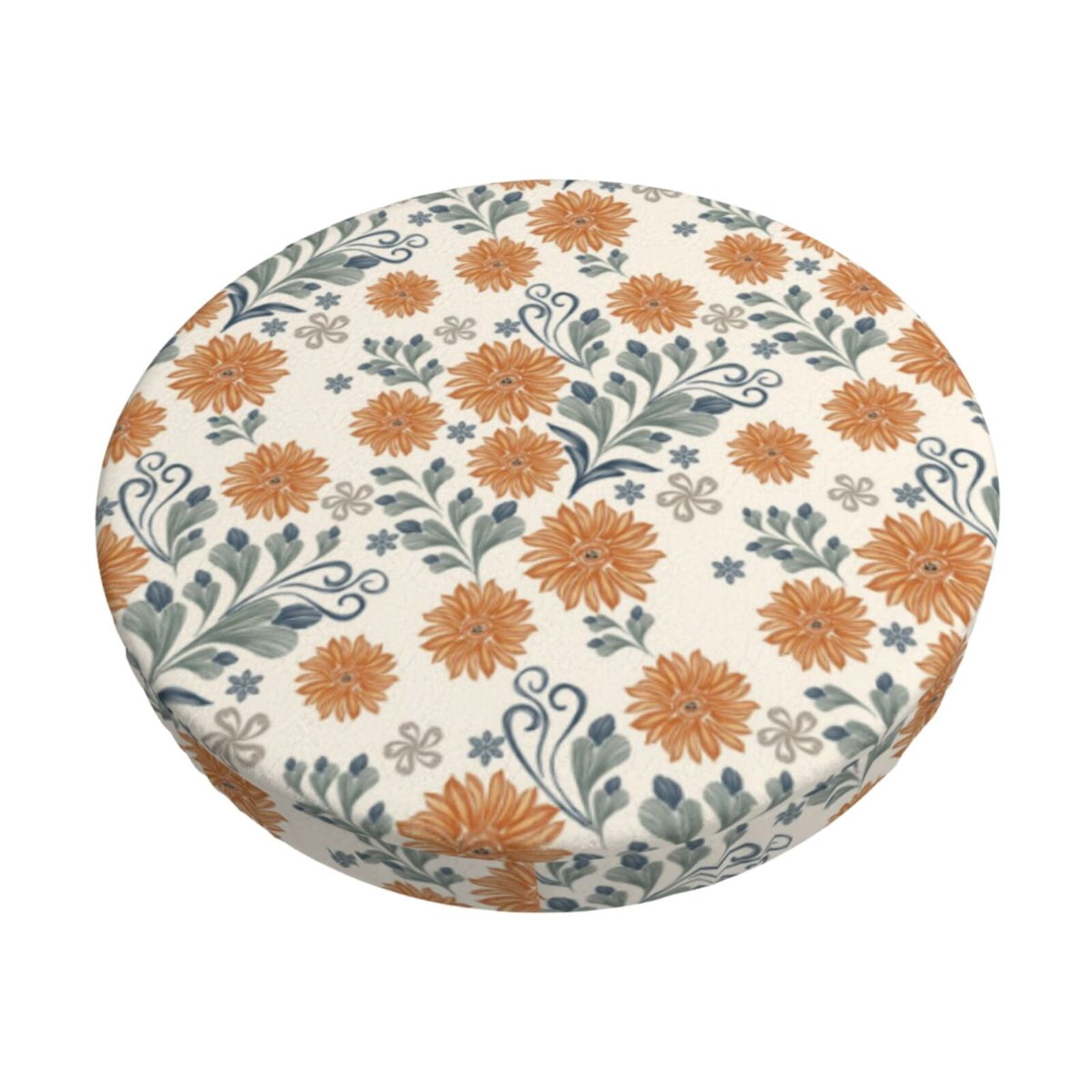 Luyuia Sunflowers 5 Print Bar Stool Cover Cushion, Round Seat Cushion ...