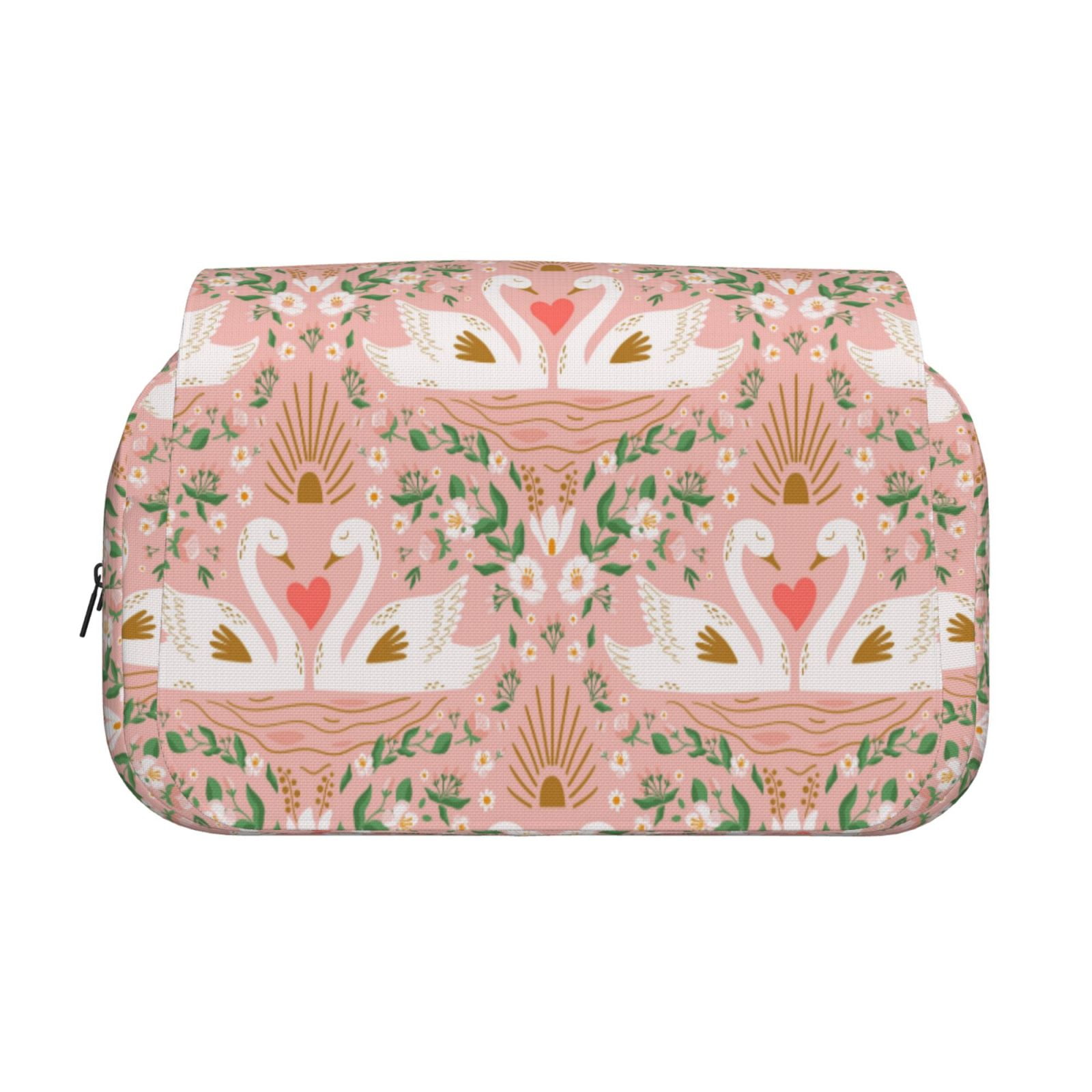 Luyuia Swan Couple Pattern Double Zipper Pen Case Oxford Clamshell ...