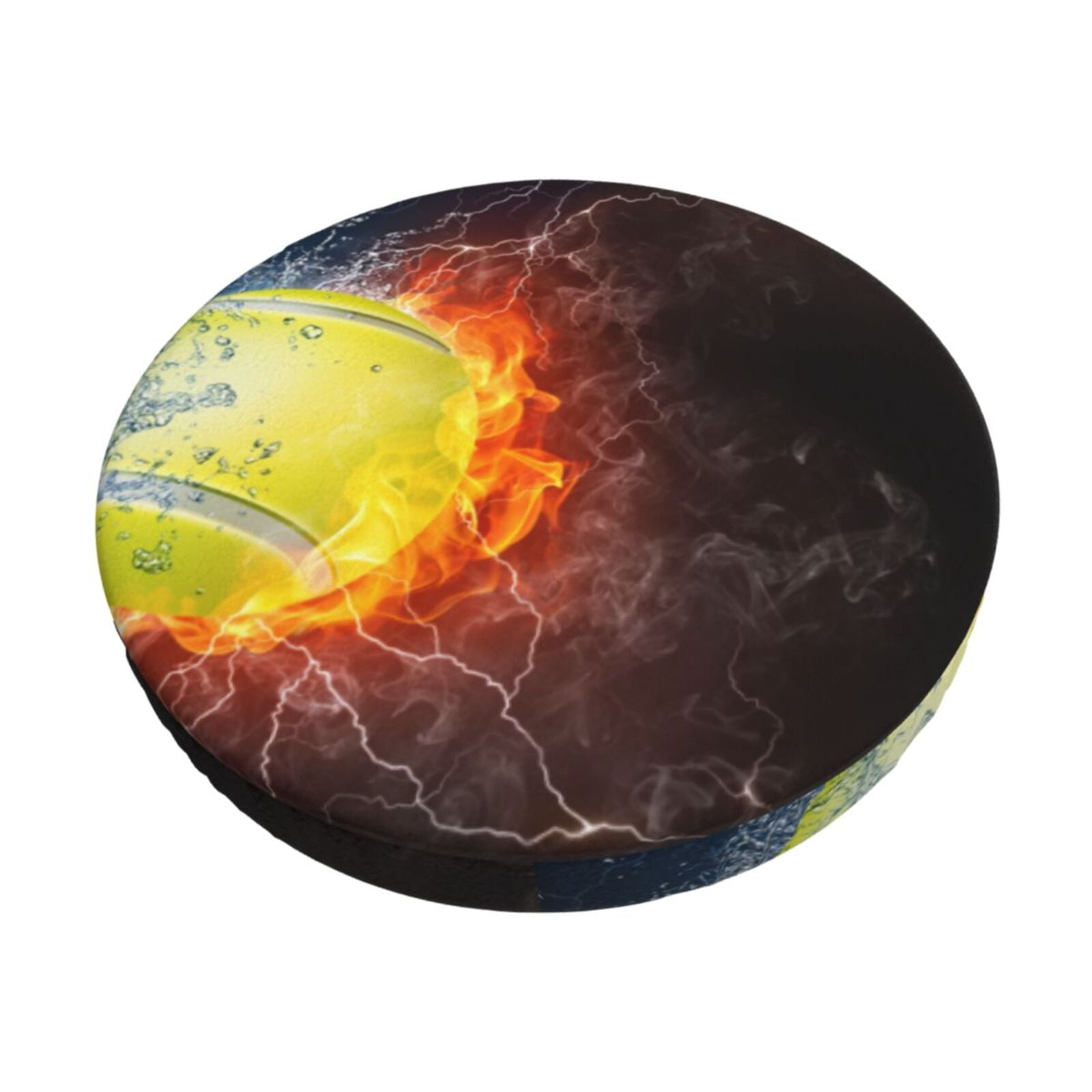 Luyuia Tennis Ball On Fire And Water Print Bar Stool Cover Cushion ...