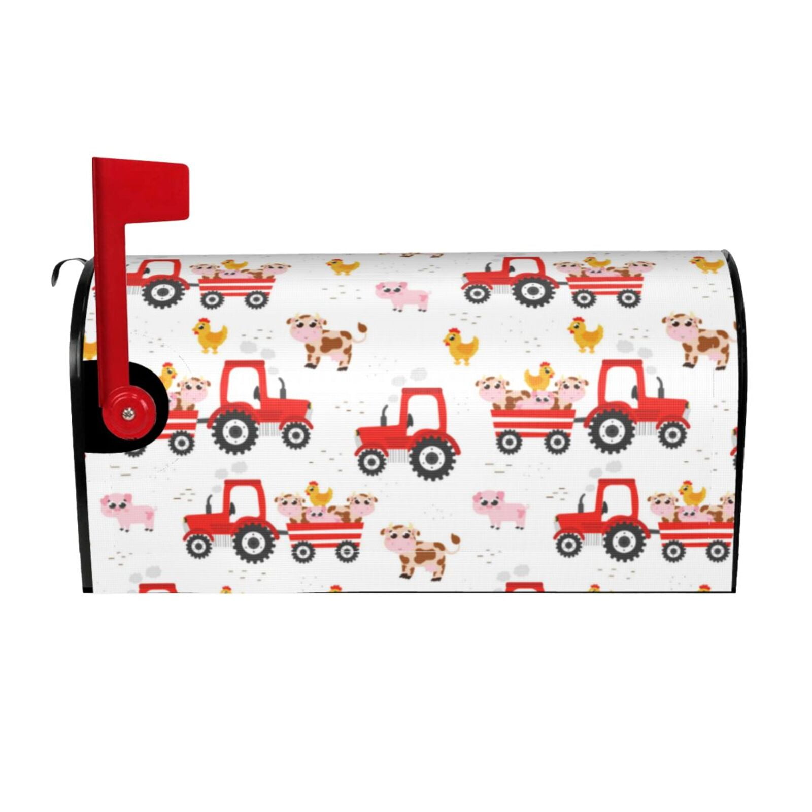 Luyuia Tractor With Farm Animals Print Magnetic Winter Mailbox Cover ...