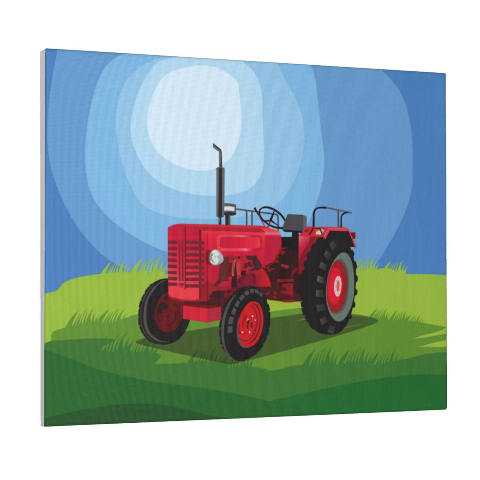 Luyuia Tractor on farming land Print Canvas Wall Art Print Paintings ...