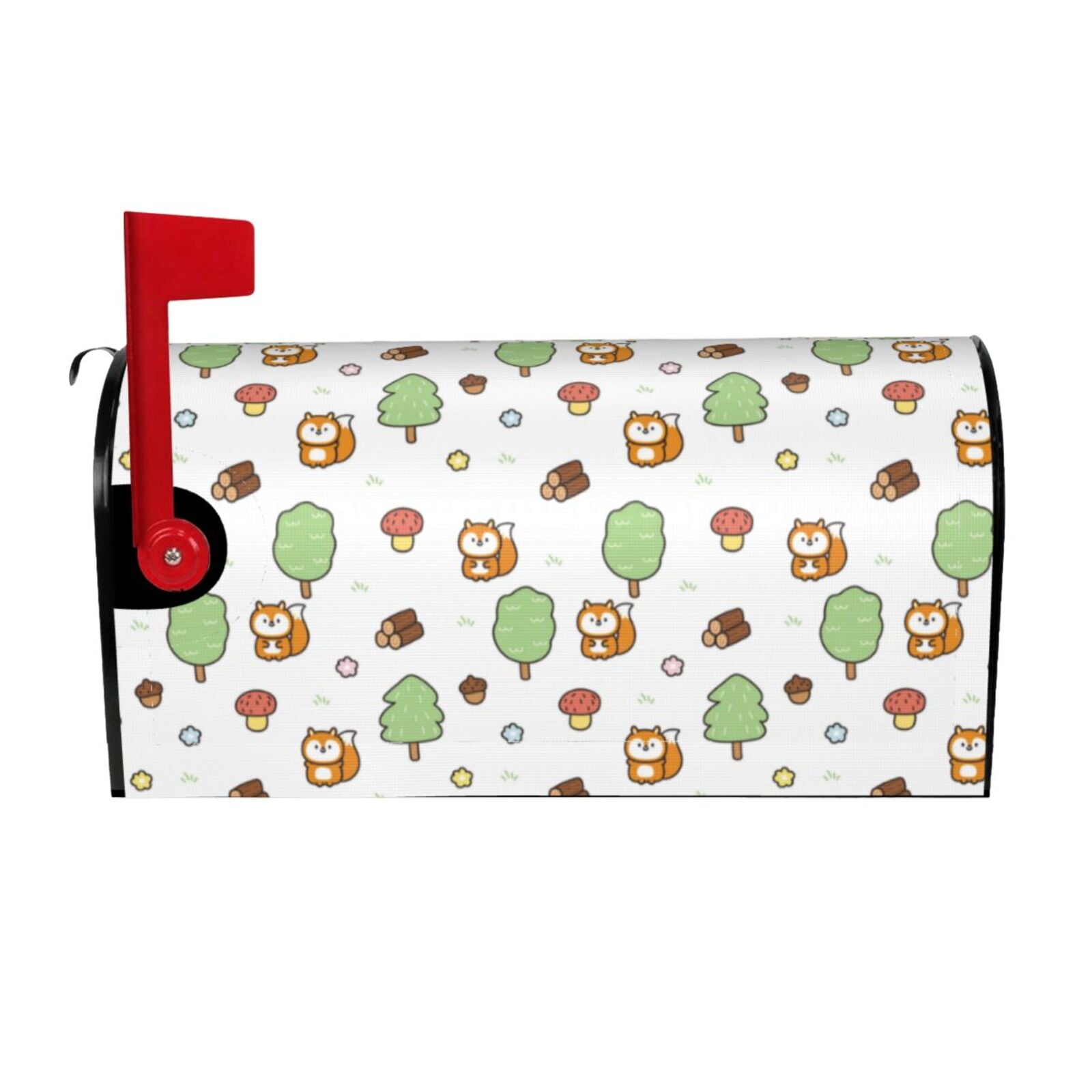 Luyuia Tree Squirrel Print Magnetic Winter Mailbox Cover, Decorative ...