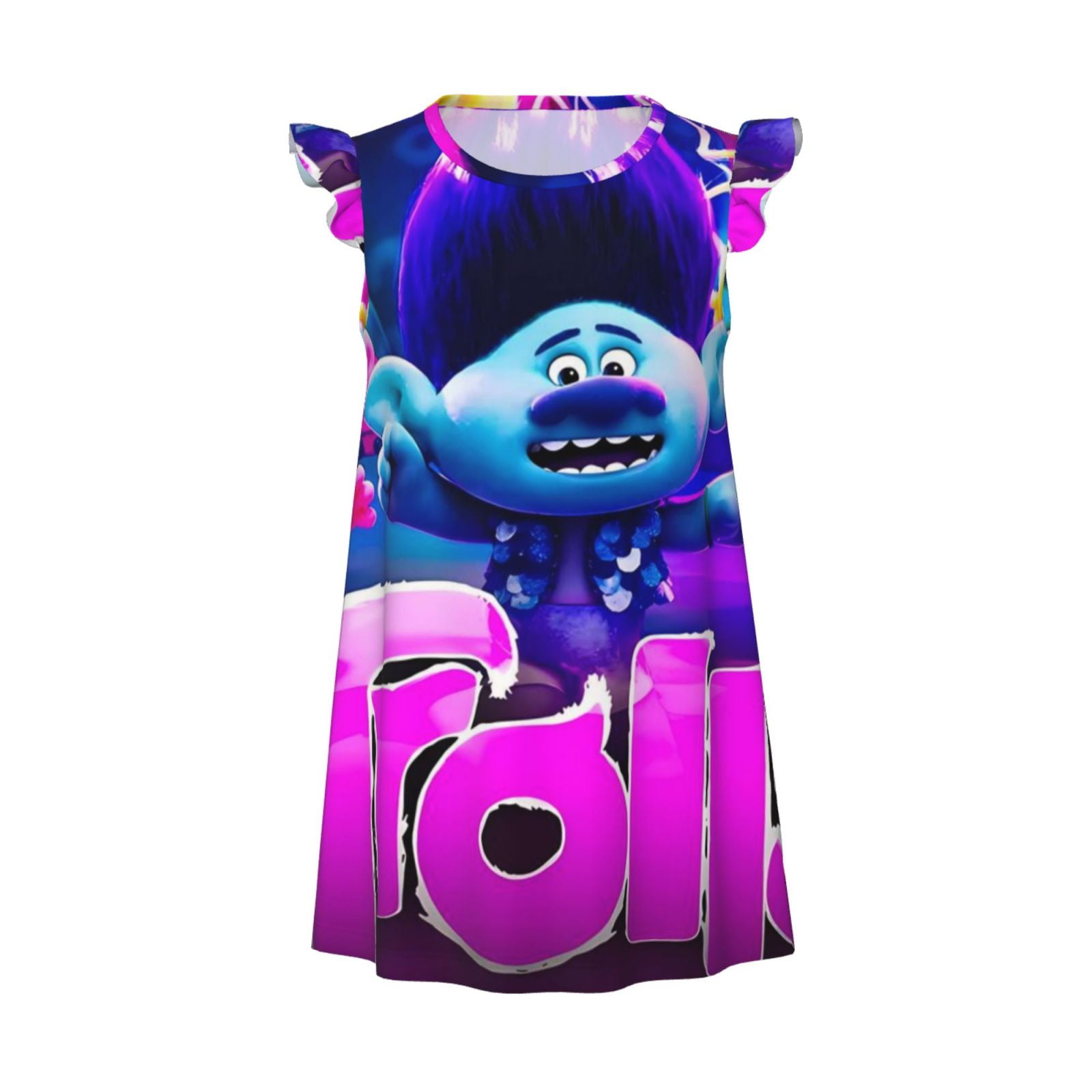 Luyuia Trolls Band Together Print Girls' Princess Nightgown, Flutter ...