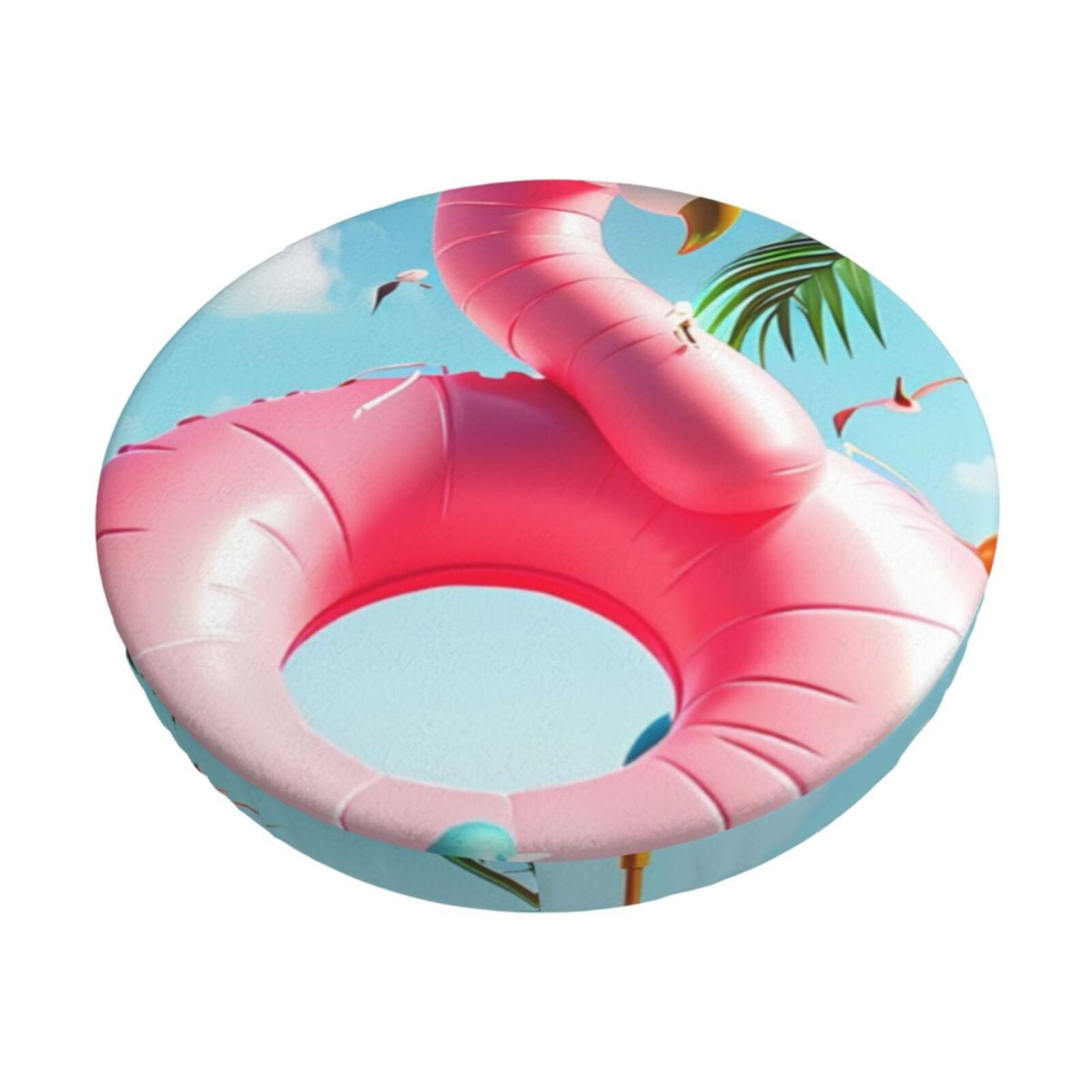 Luyuia Tropical Flamingo Pool Float Print Bar Stool Cover Cushion ...