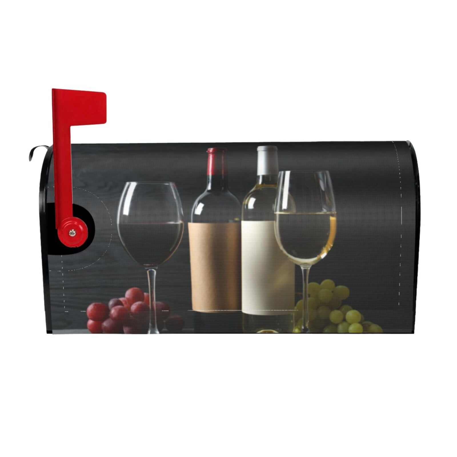 Luyuia Two Bottles Of Red And White Wine Print Magnetic Winter Mailbox ...