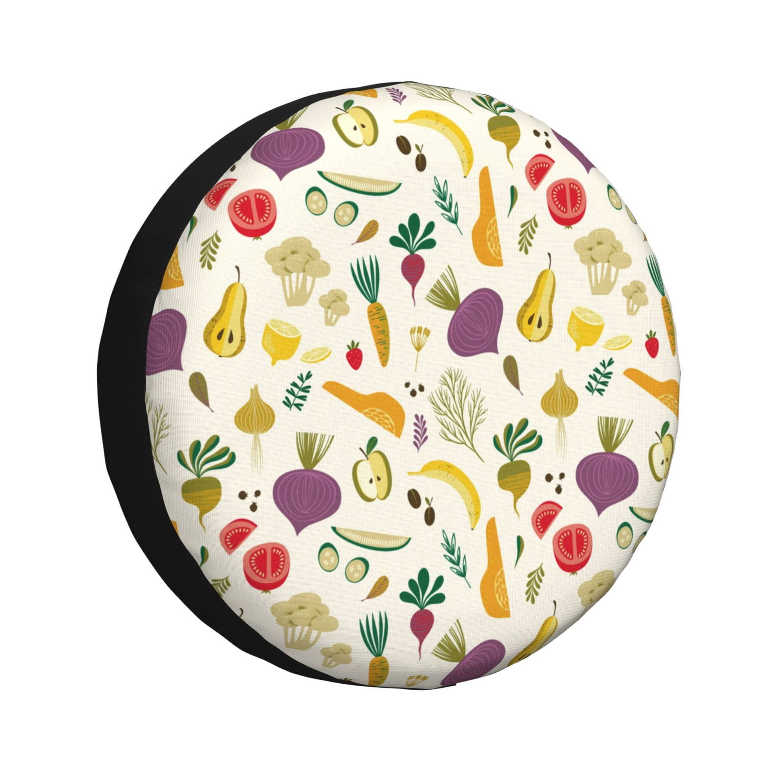 Luyuia Vegetable Print Waterproof Leather Tire Cover, Durable Wheel ...