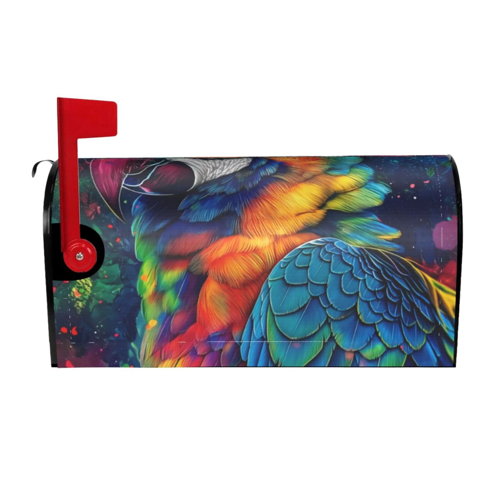 Luyuia Vibrant Rainbow Parrot Fantasy Print Magnetic Winter Mailbox ...