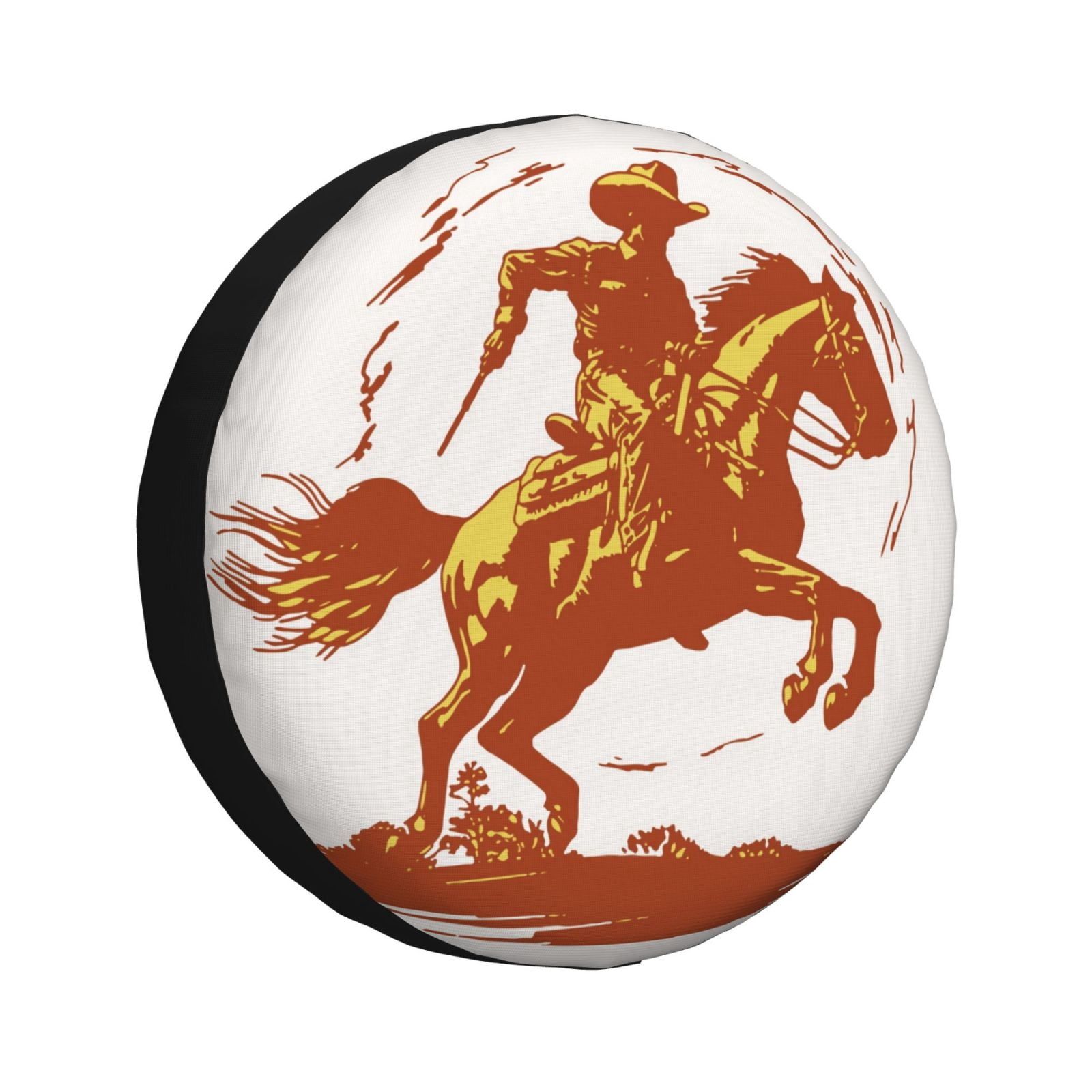 Luyuia Vintage Cowboy On A Bronco Horse Print Waterproof Leather Tire ...