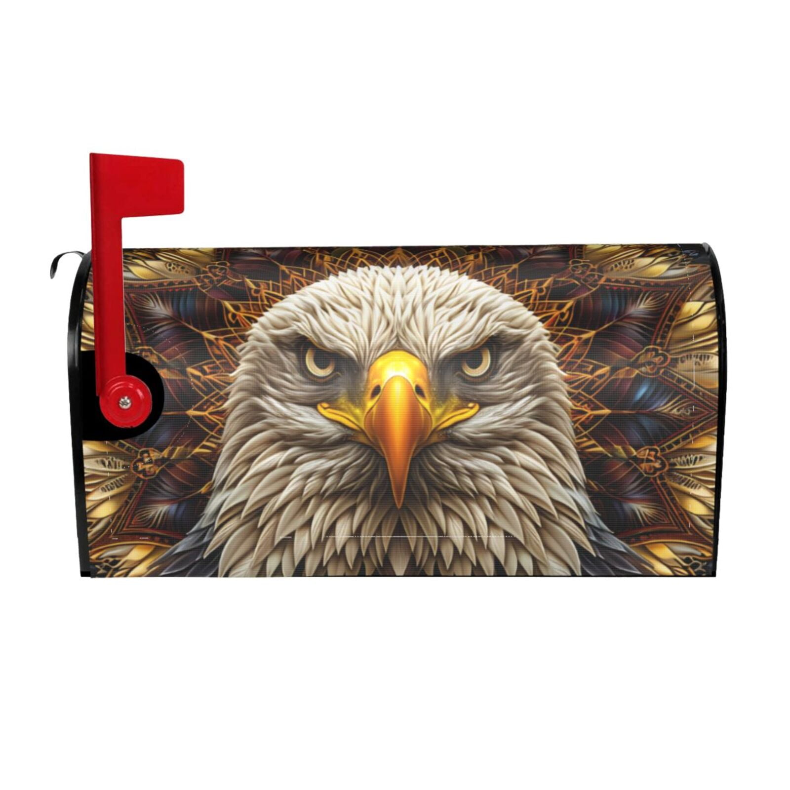 Luyuia Vintage Pattern Bald Eagle Print Magnetic Winter Mailbox Cover ...