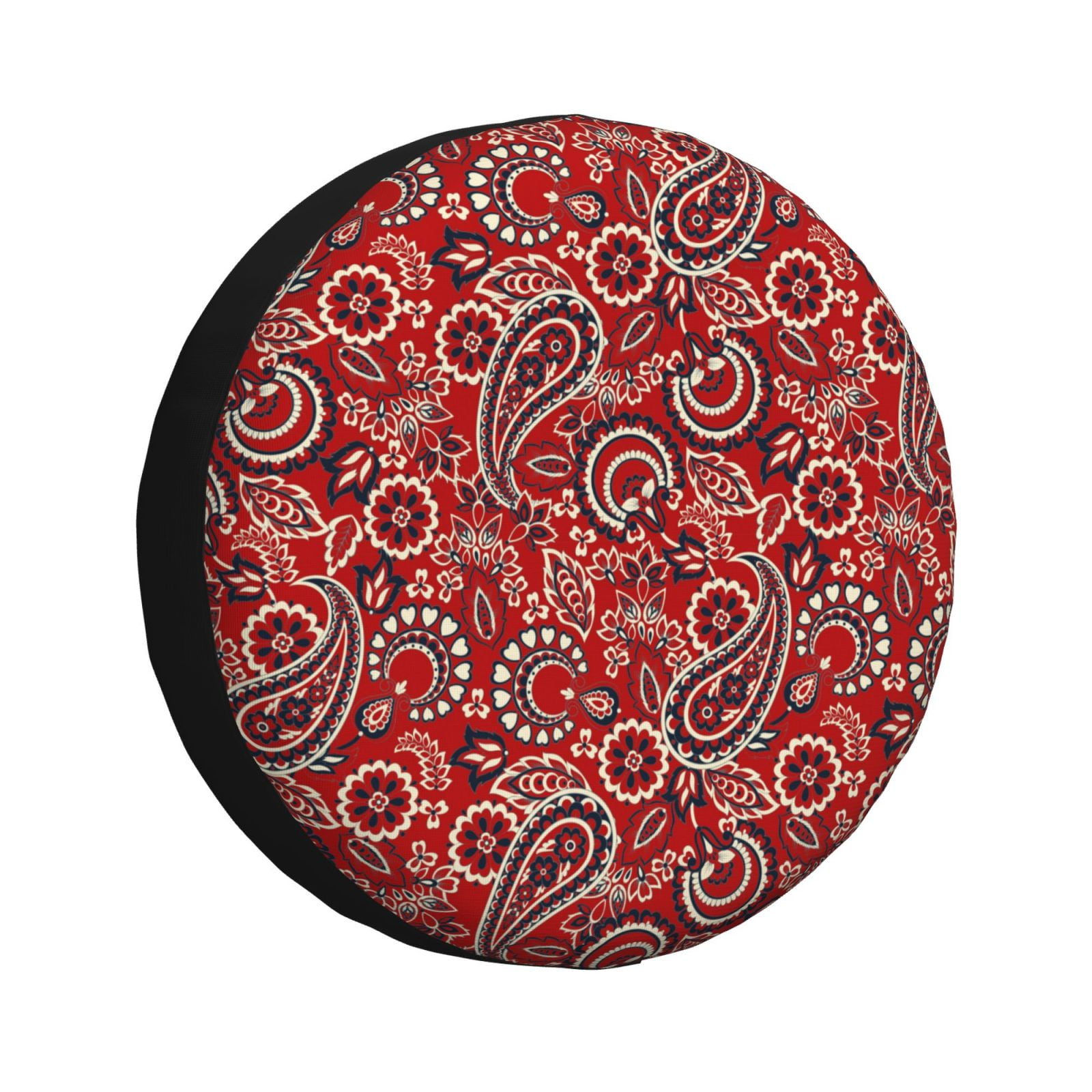 Luyuia Vintage Red Paisley Print Waterproof Leather Tire Cover, Durable ...