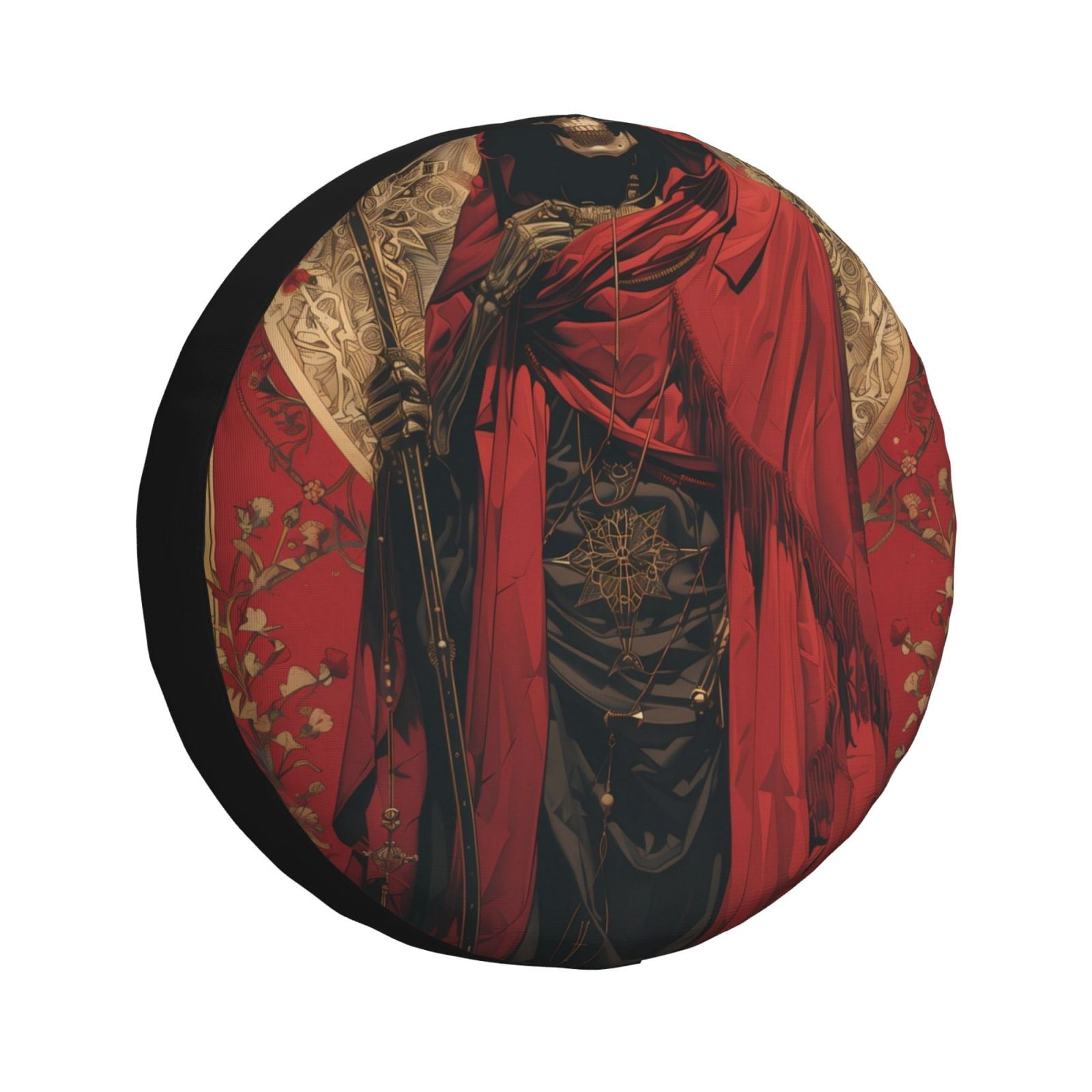 Luyuia Vintage Rose Scepter Skull Print Waterproof Leather Tire Cover ...