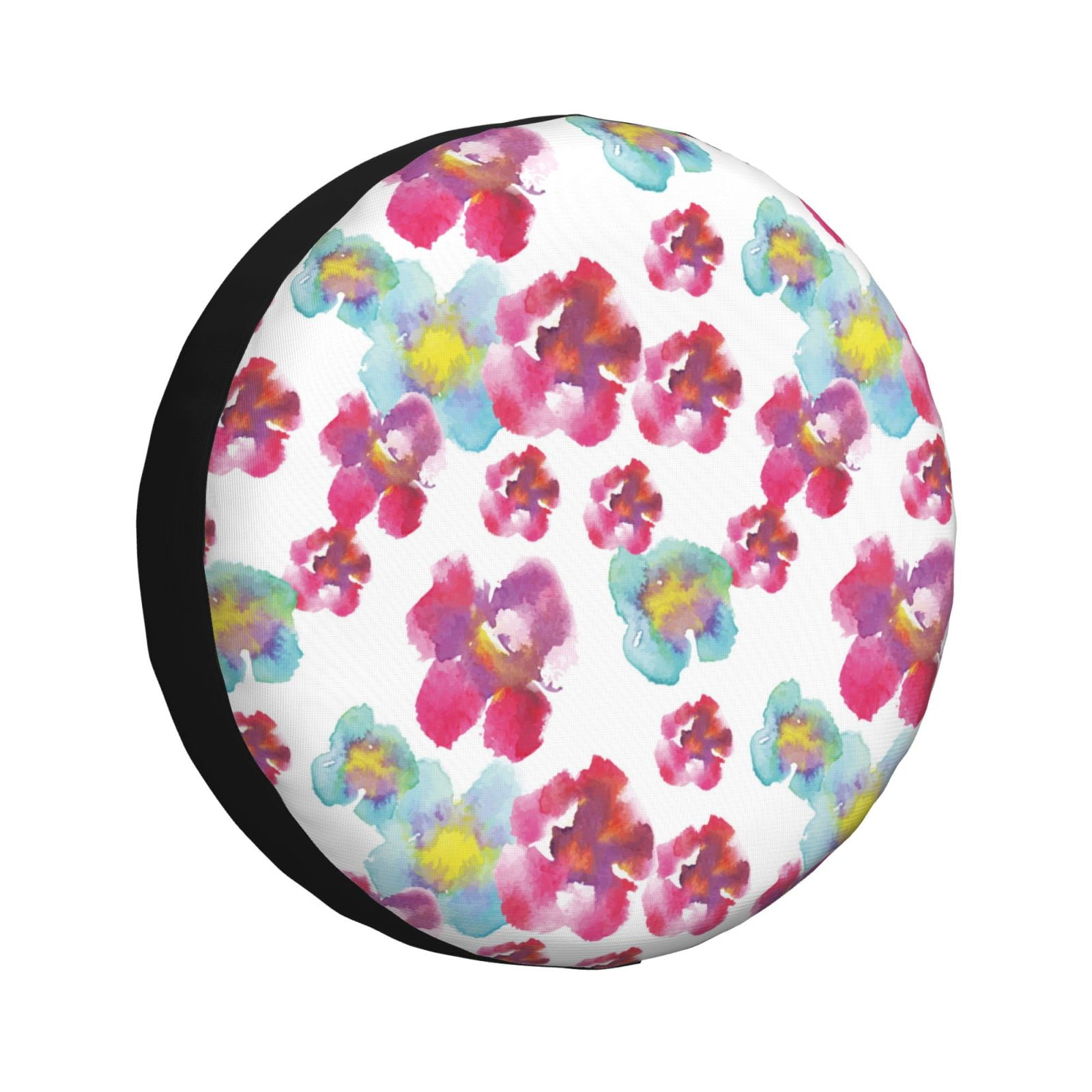 Luyuia Watercolor Flowers Print Waterproof Leather Tire Cover, Durable ...