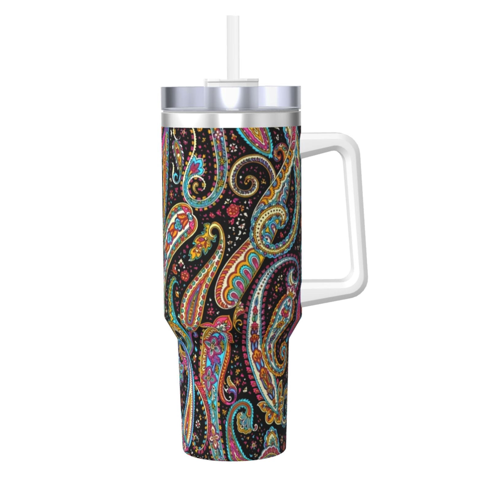 Luyuia Watercolor Romantic Paisley Print Stainless Steel 40OZ Ice Bully ...