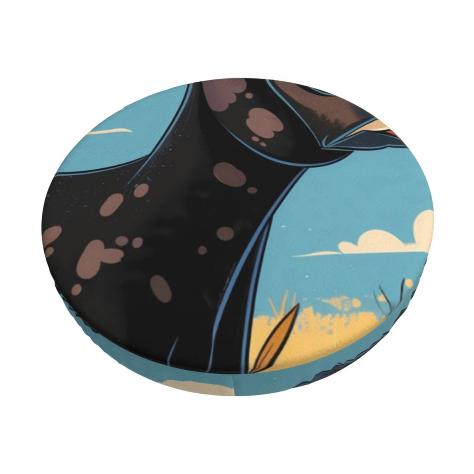 Luyuia Whimsical Cartoon Cow Print Bar Stool Cover Cushion, Round Seat ...