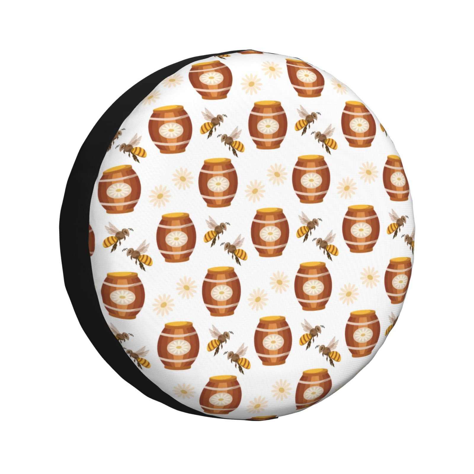 Luyuia Wooden Barrels With Honey Print Waterproof Leather Tire Cover ...