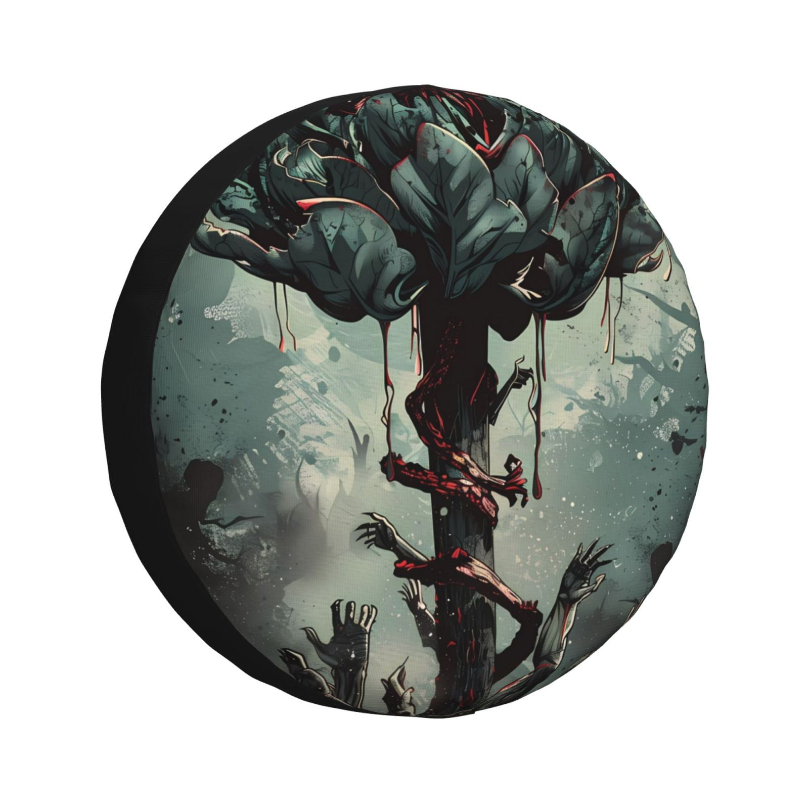 Luyuia Zombie Flower Apocalypse Print Waterproof Leather Tire Cover ...