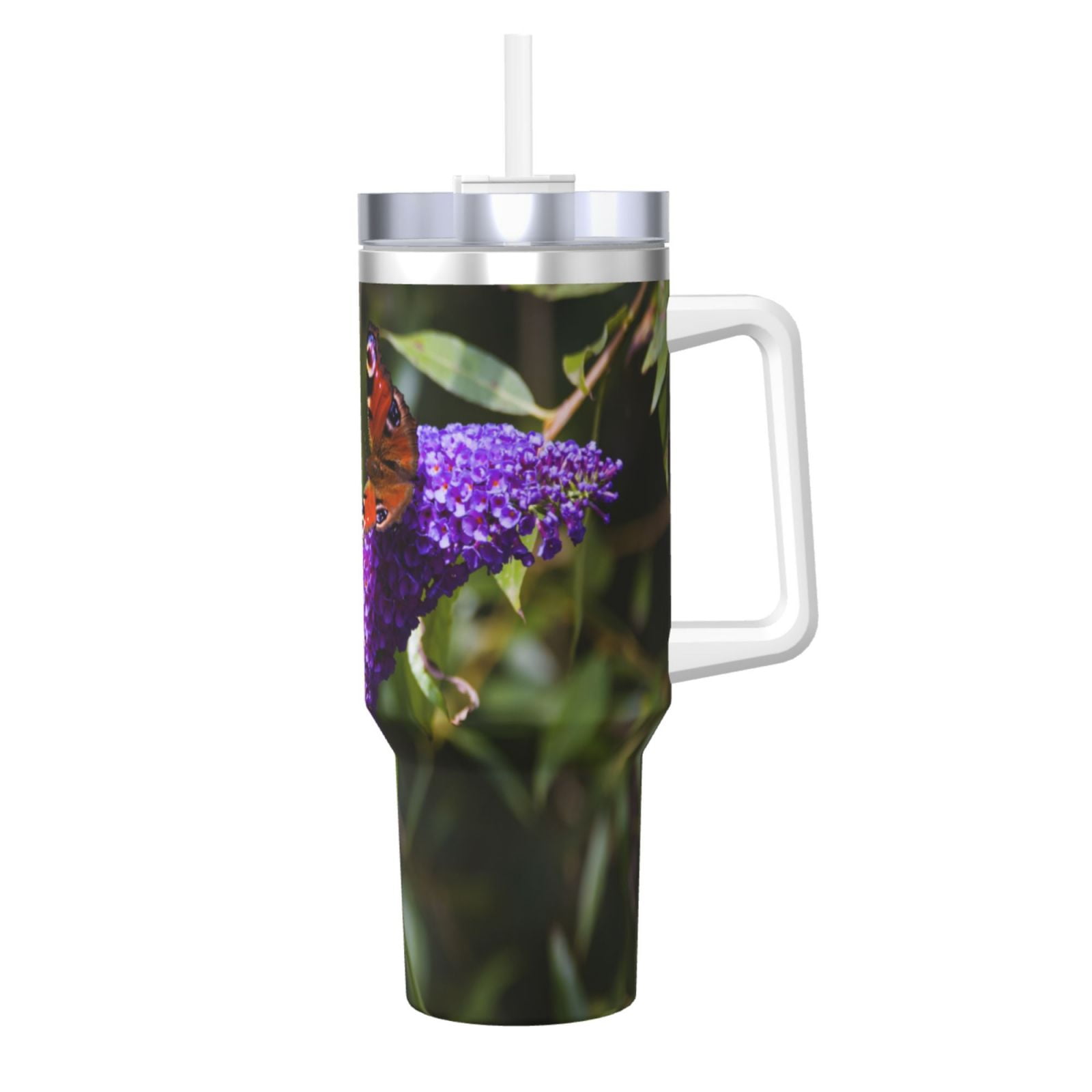 Luyuia butterfly bush flower Print Stainless Steel 40OZ Ice Bully Cup ...