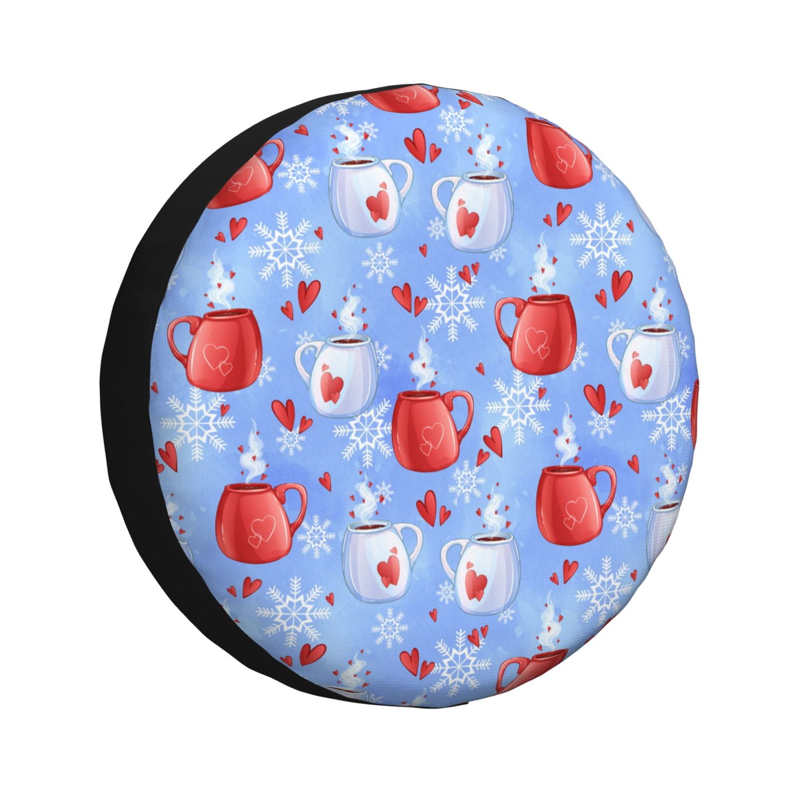 Luyuia coffee love cup winter Print Waterproof Leather Tire Cover ...