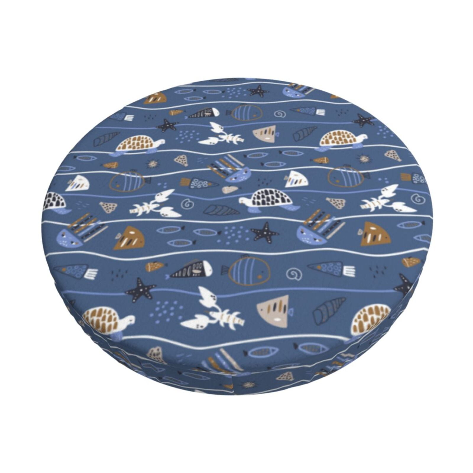 Luyuia cute fish octopus Print Bar Stool Cover Cushion, Round Seat ...