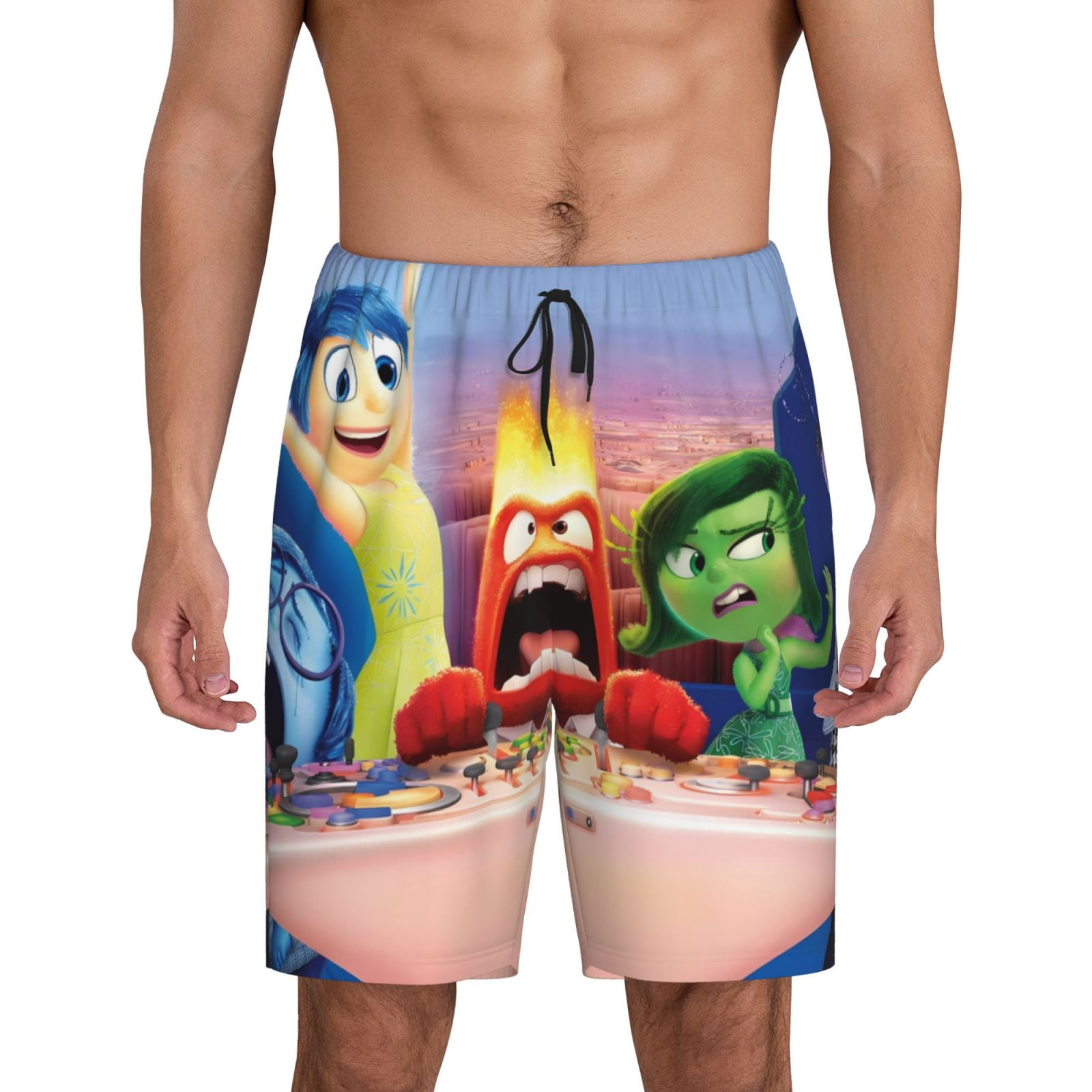Luyuia inside out 2 Print Men's Pajama Shorts, Soft and Comfy Sleep ...