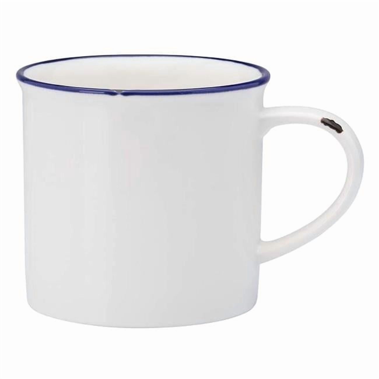 Luzerne 14 oz Tin White & Blue Porcelain Mug - Walmart.com