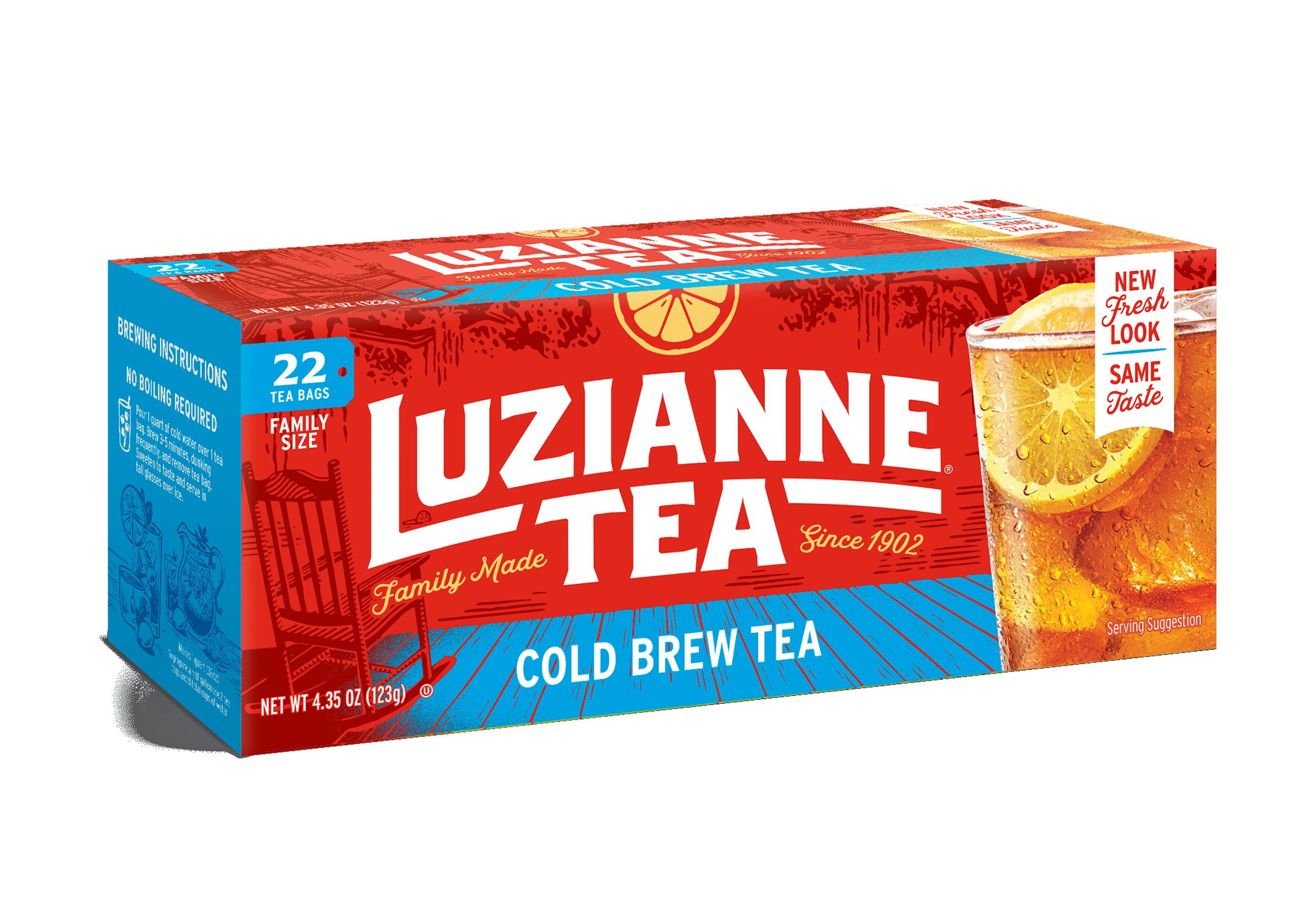 Luzianne Family Pack Cold Brew Iced Tea, Quick Steep, 22 Count, Over 5 ...