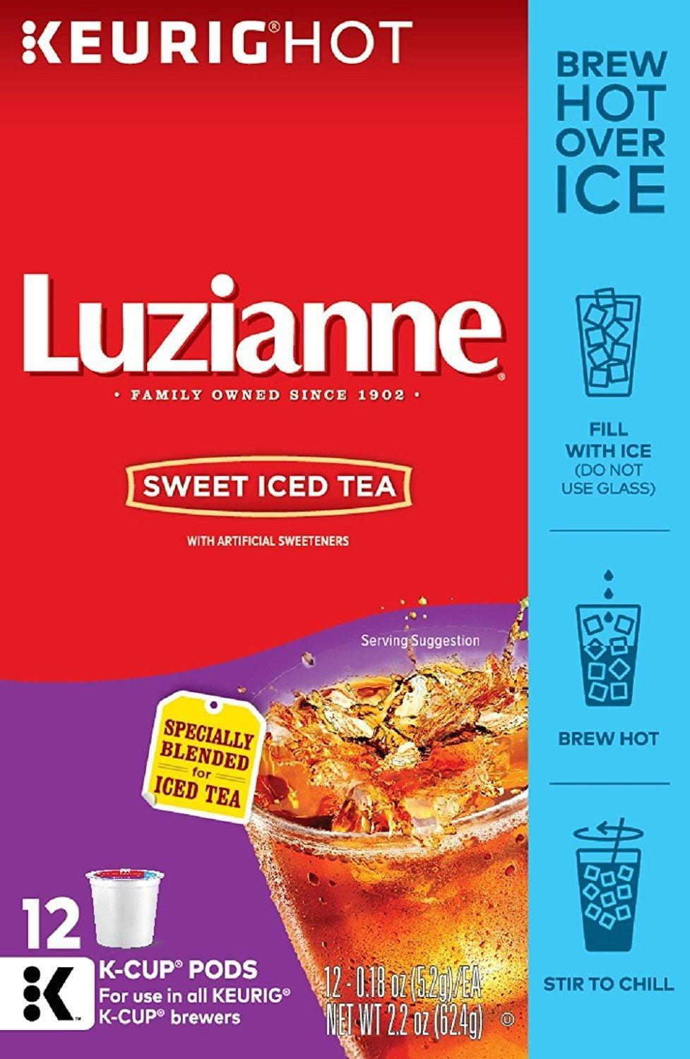 Luzianne Sweet Iced Tea Keurig K-Cup Pods 12 Count - Walmart.com