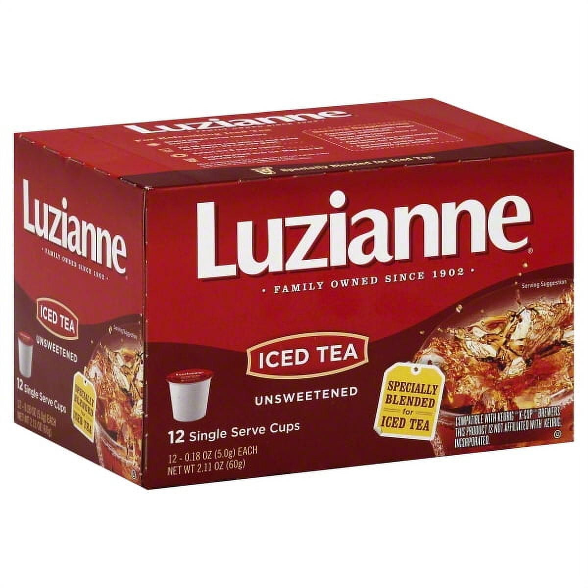 Luzianne Unsweetened Iced Tea Single Serve Cups Compatible with Keurig ...