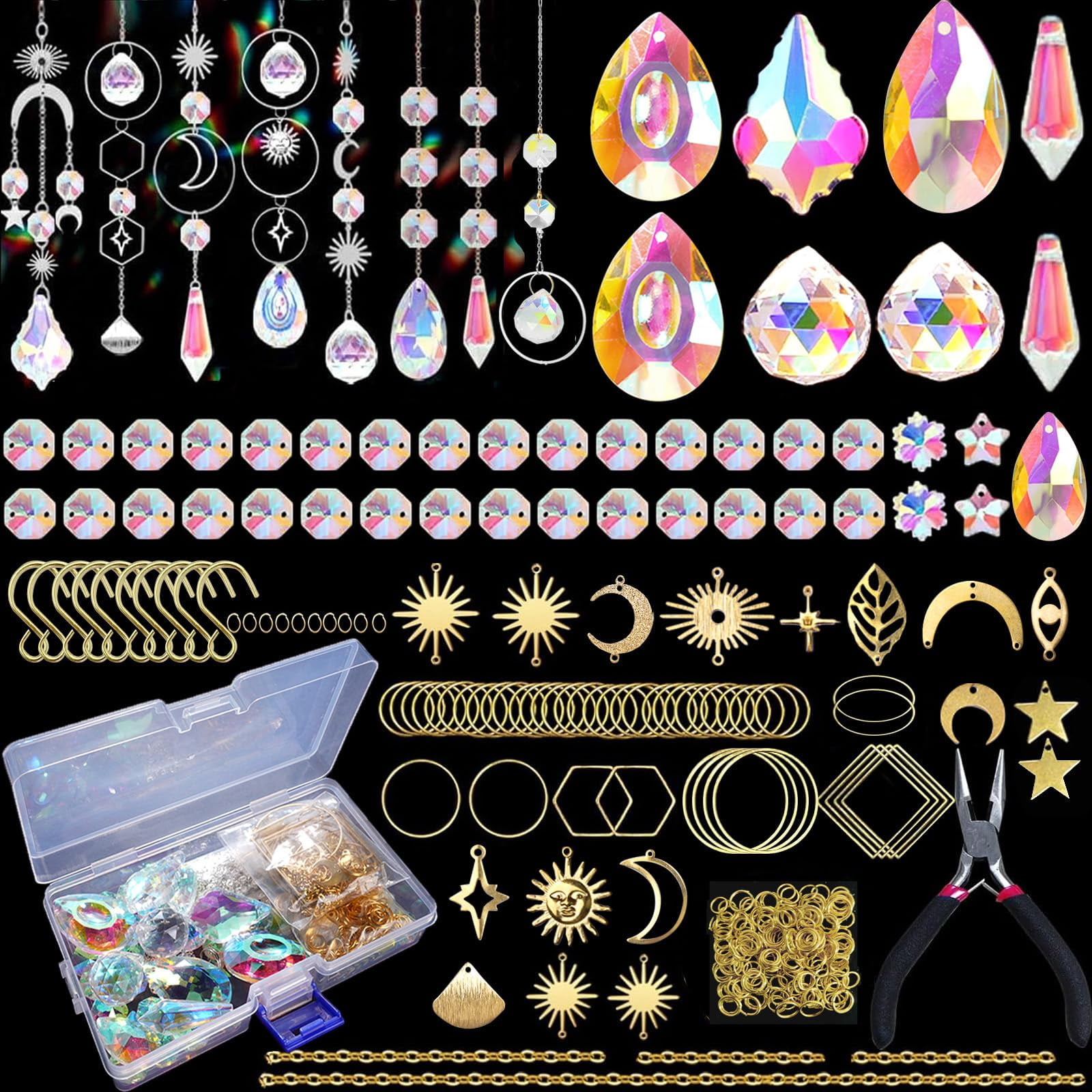 Luzoybo 240 pcs DIY Sun Catchers Making Kits for Adults Crystal ...