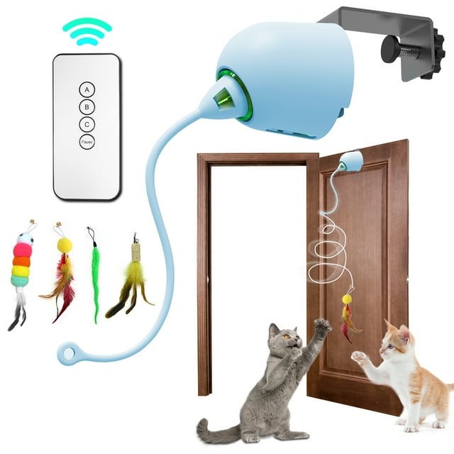 Lvelia Cat Toys Hanging Door Automatic Cat Toy Interactive Elastic Rope ...