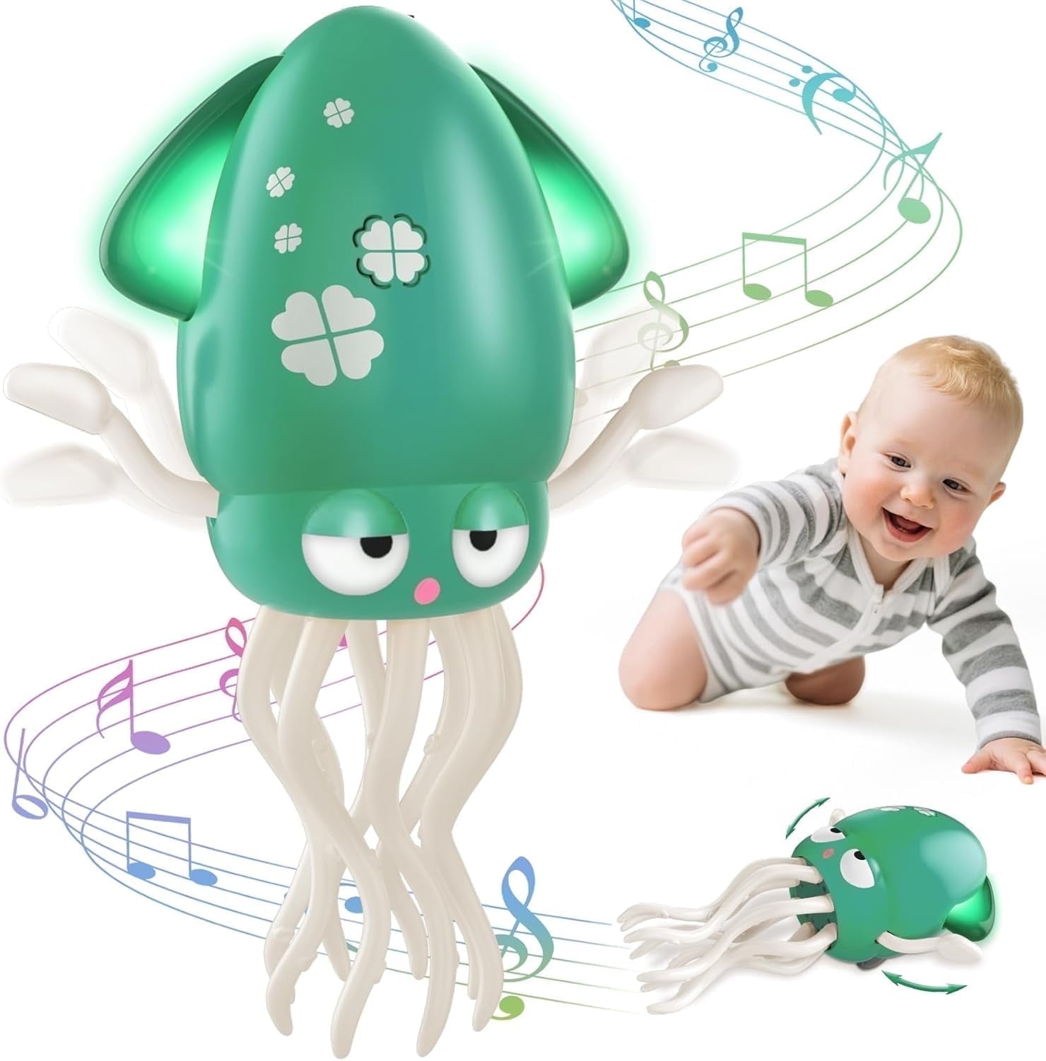 Lvelia Electric Crawling Octopus Toy, Tummy Time Dancing Squid ...