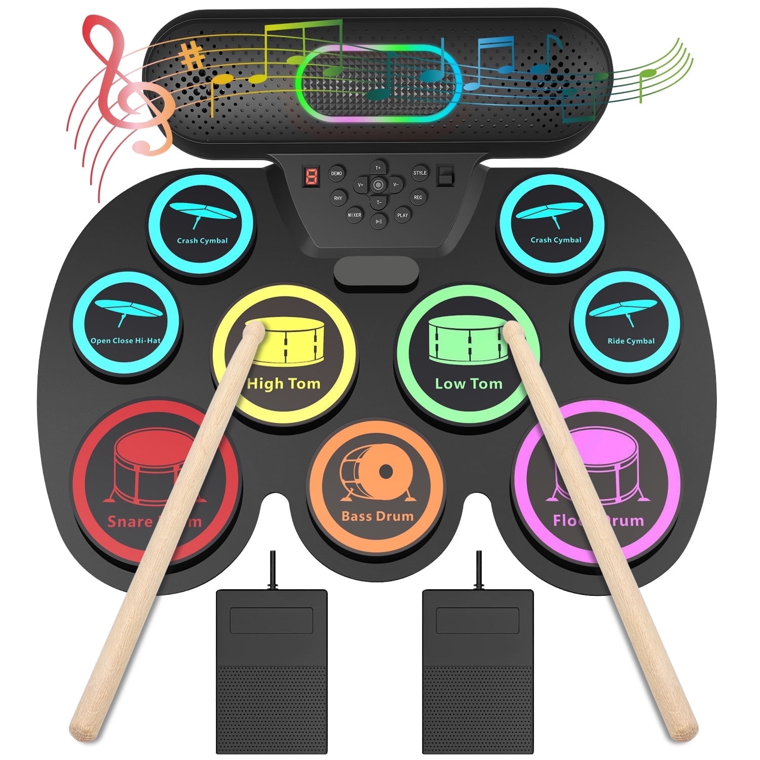 Lvelia Electronic Musical Instrument: Portable MIDI Drum Set Kit with ...