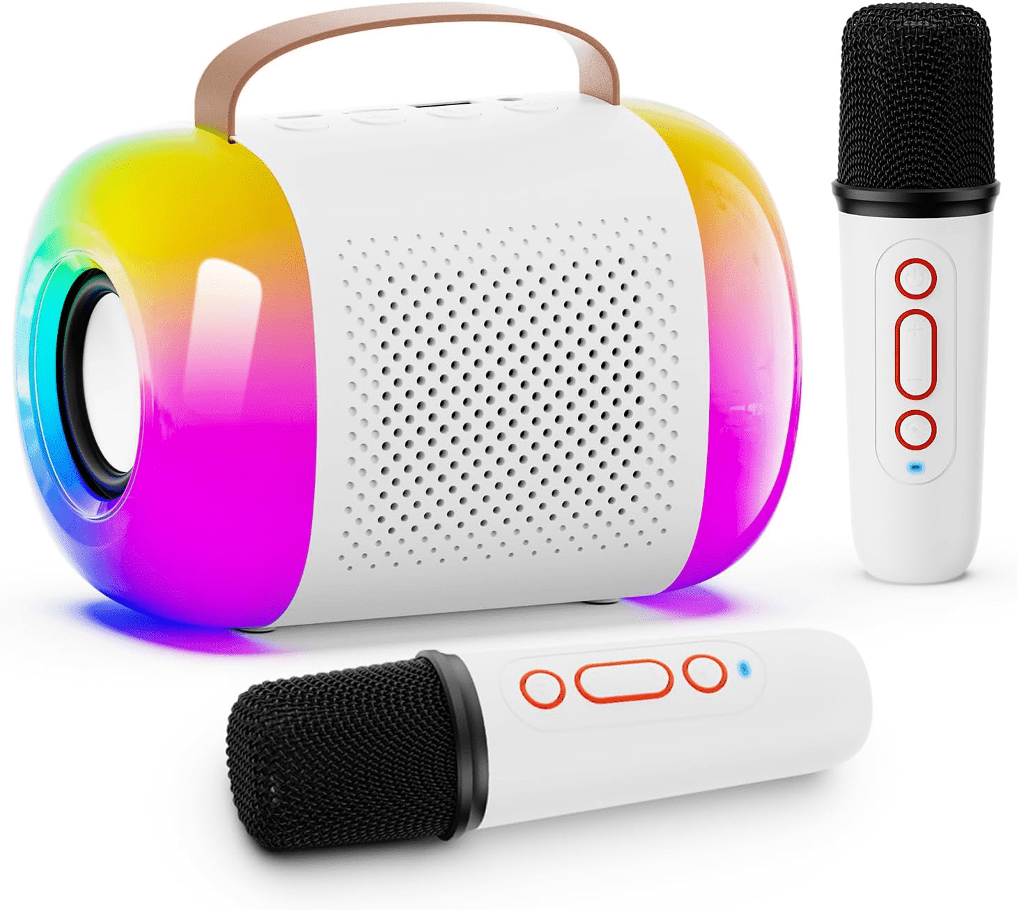 Lvelia Karaoke Machine, Portable Bluetooth 5.3 Speaker LED Lights with ...