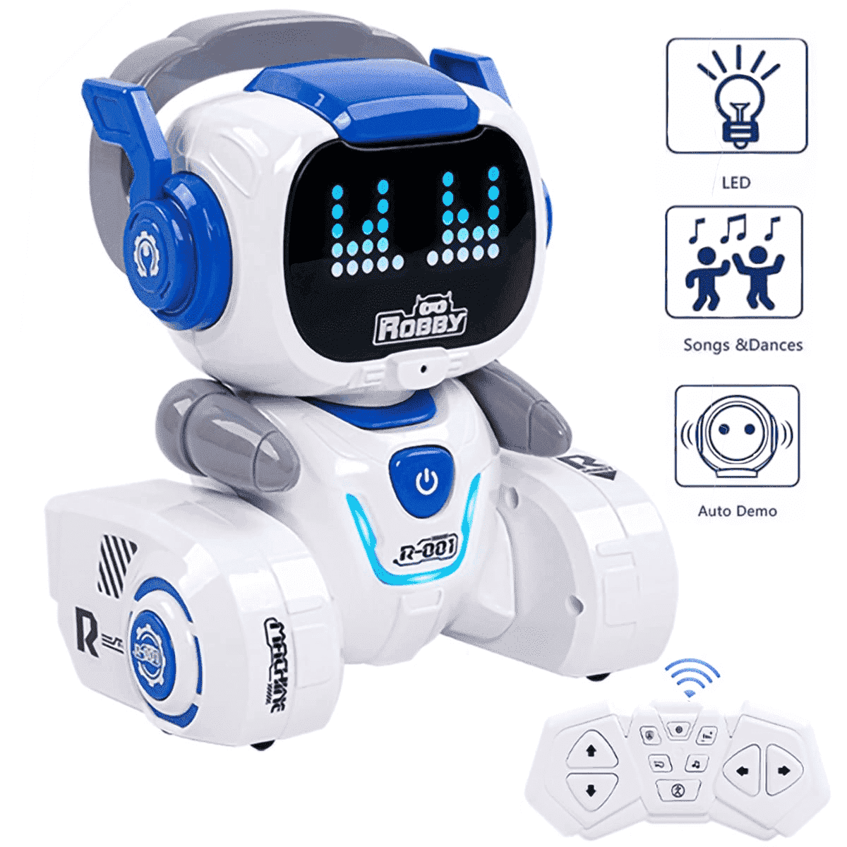 Lvelia RC Robot Toy for Kids,Programmable Remote Control Singing Dancing Smart Robot with Auto ...
