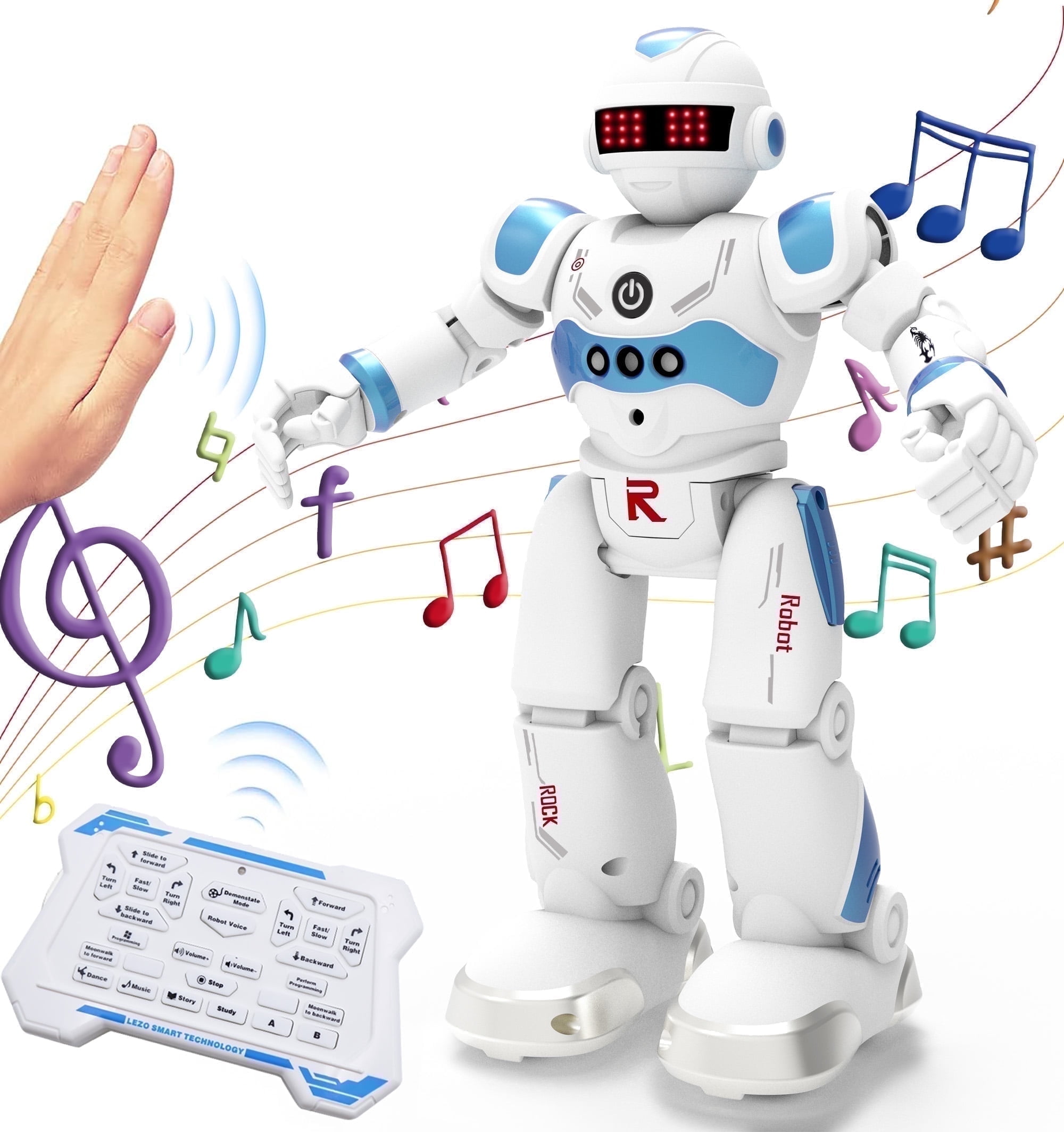 Lvelia RC Robot Toy for Kids, Programmable Remote Control Smart Robot ...