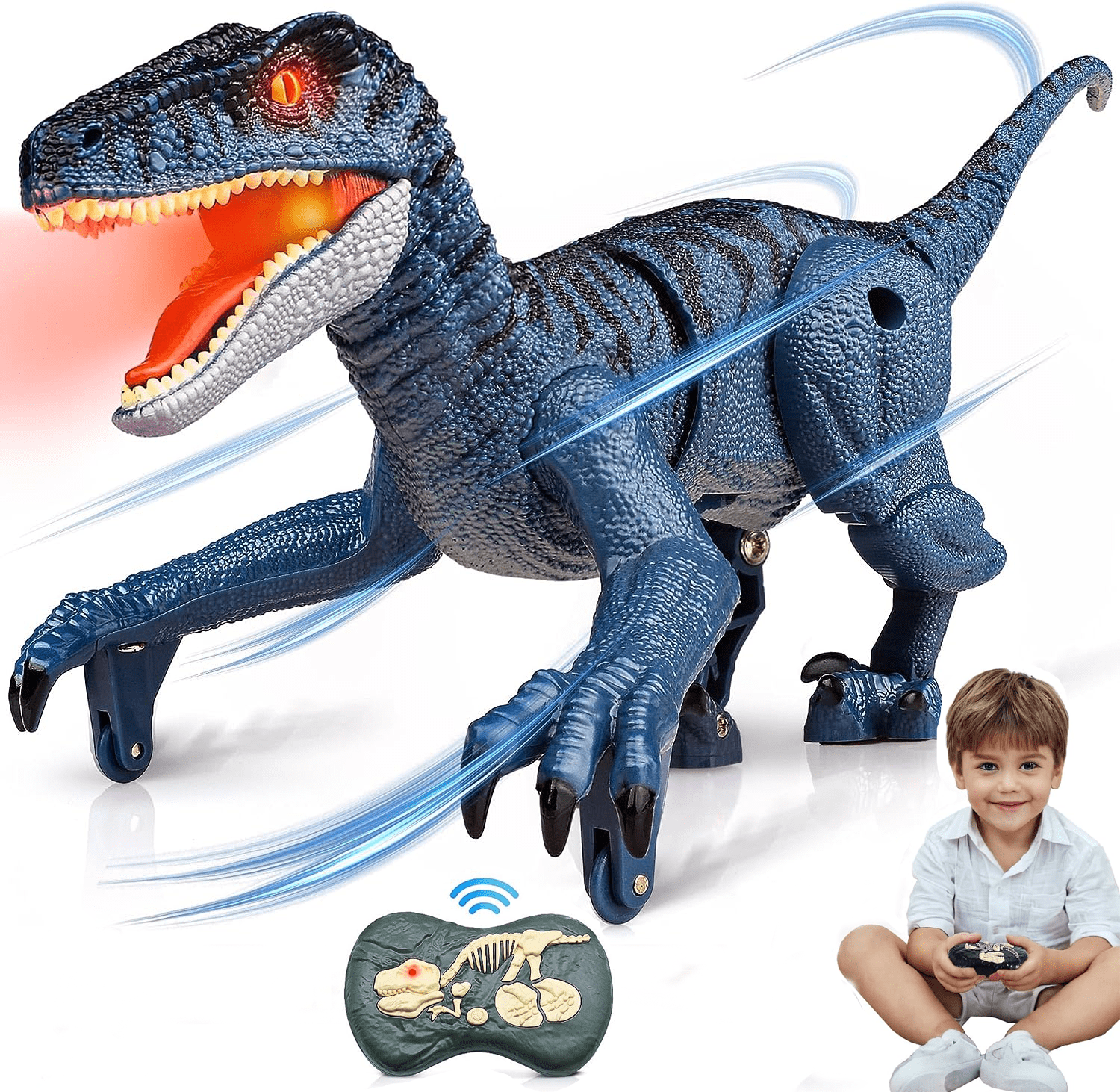 Lvelia Remote Control Dinosaur Toys for Kids,2.4G Electronic Walking Robot Dinosaur Toy ...