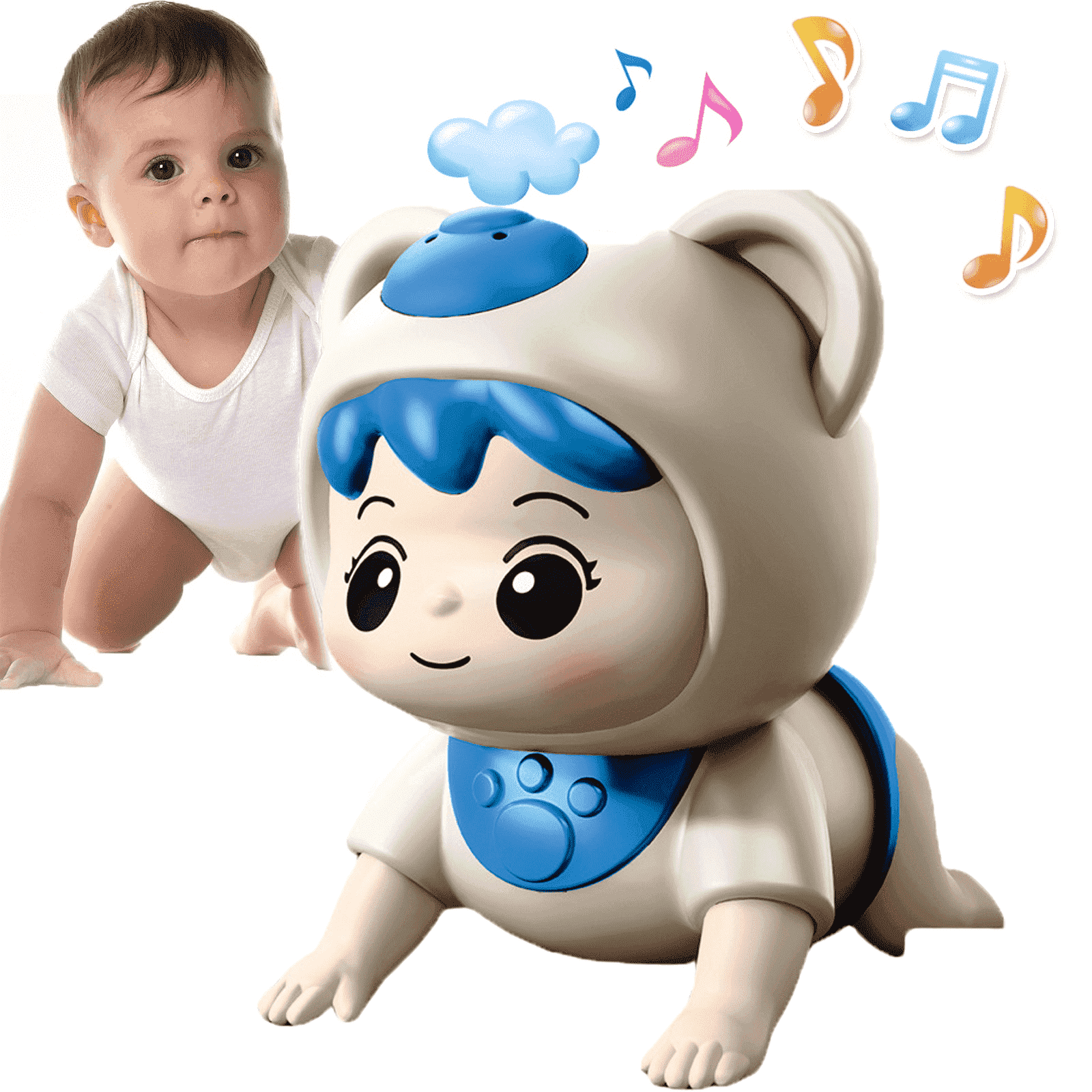 Lvelia Infant Crawling Baby Toy, Tummy Time Musical Sensory Toy, 6-24 ...