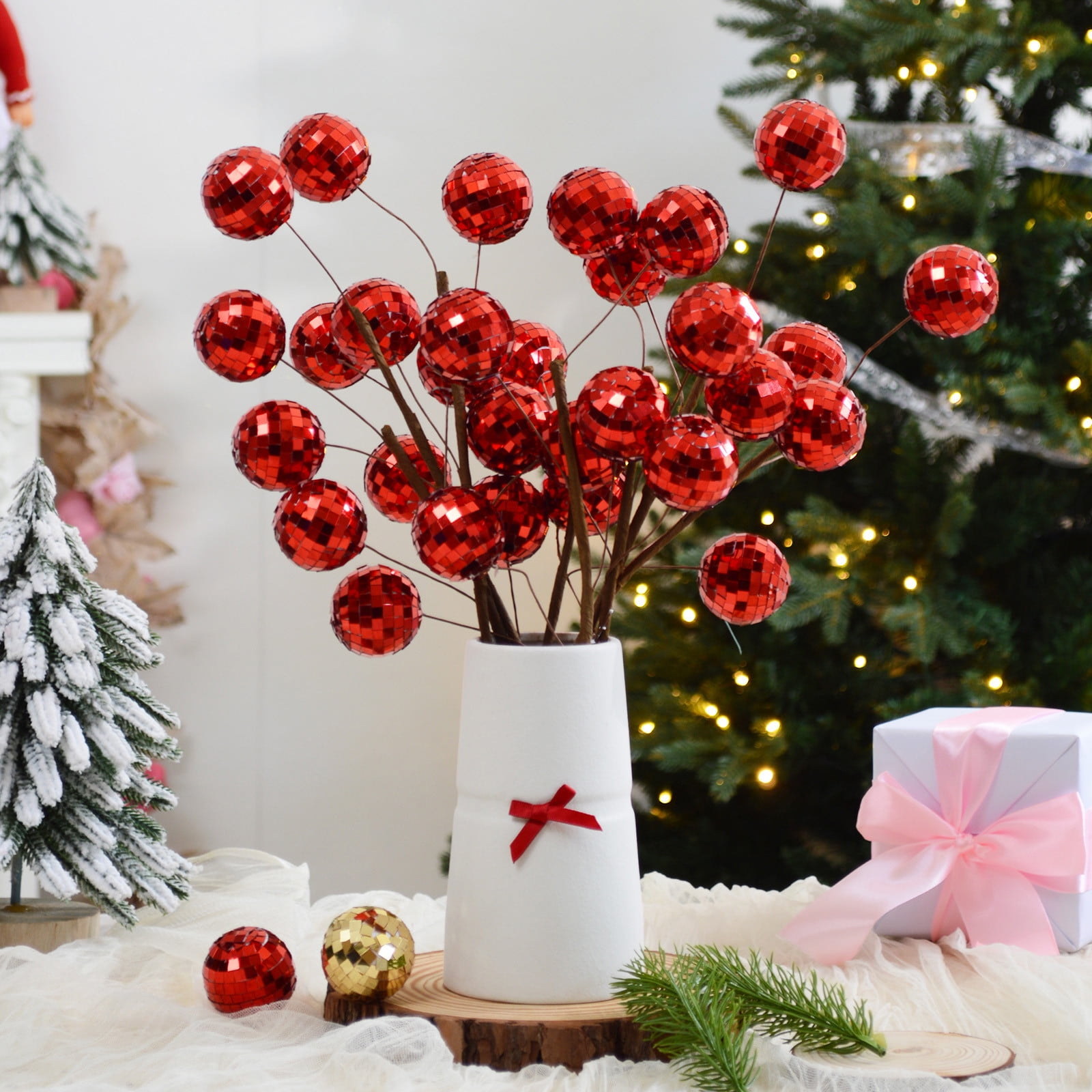 Lwlmwt 3 Pcs Disco Ball Picks Stems Christmas Indoor Decorations ...