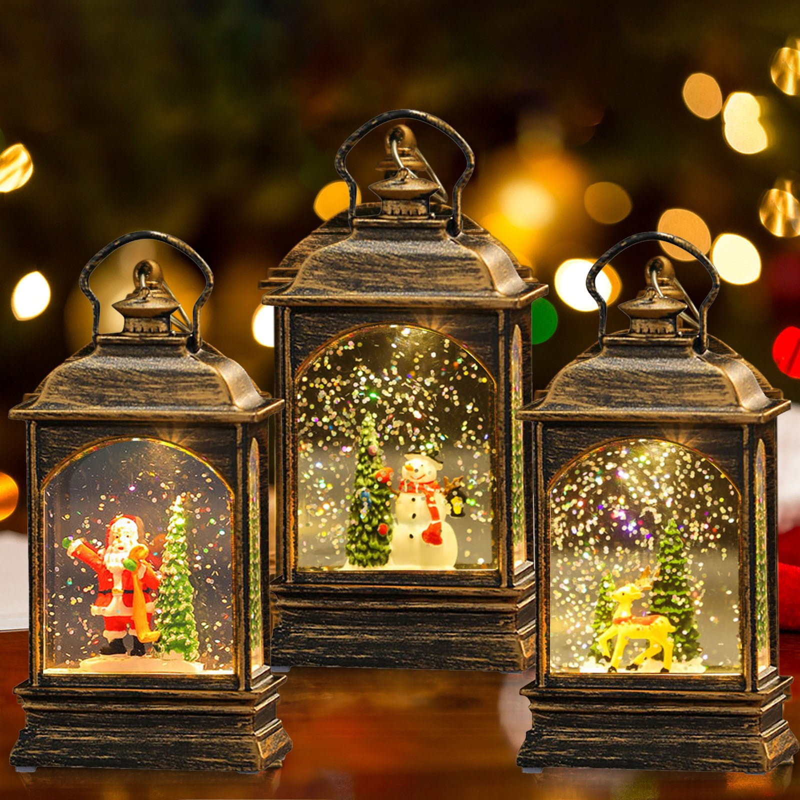 Lwlmwt Christmas Lantern,Santa Claus's Glowing Oil Lamp,Christmas Water ...