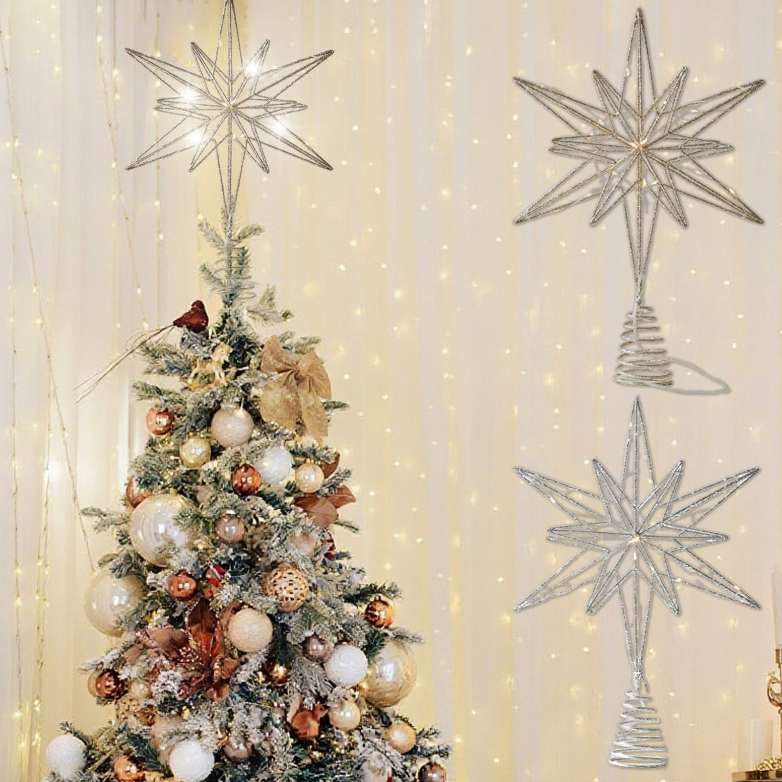 Lwlmwt Christmas Tree Topper,Five-pointed Star Tree,Five-star LED ...