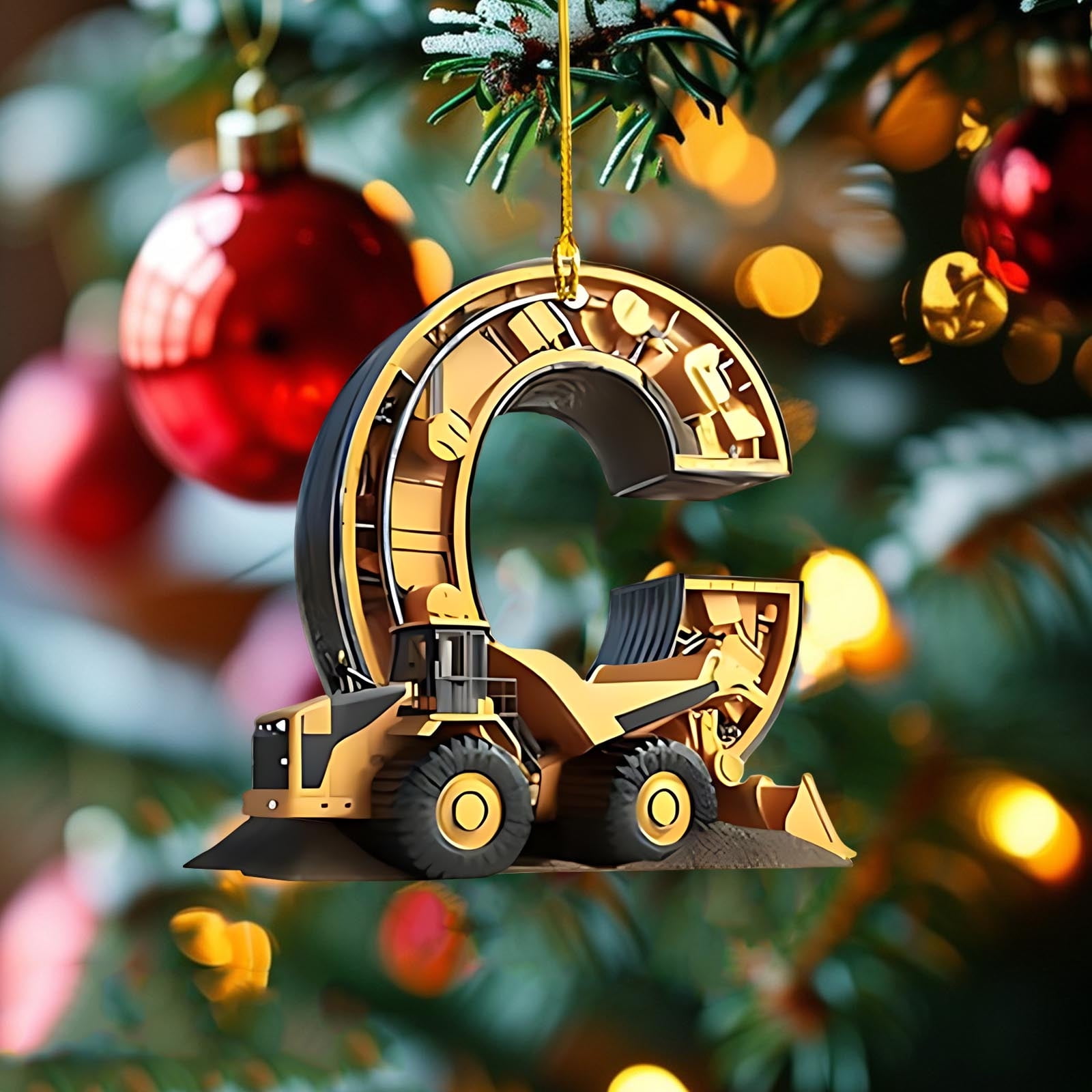 Lwlmwt Construction Vehicles 26 Letters, Acrylic Ornament, Construction ...