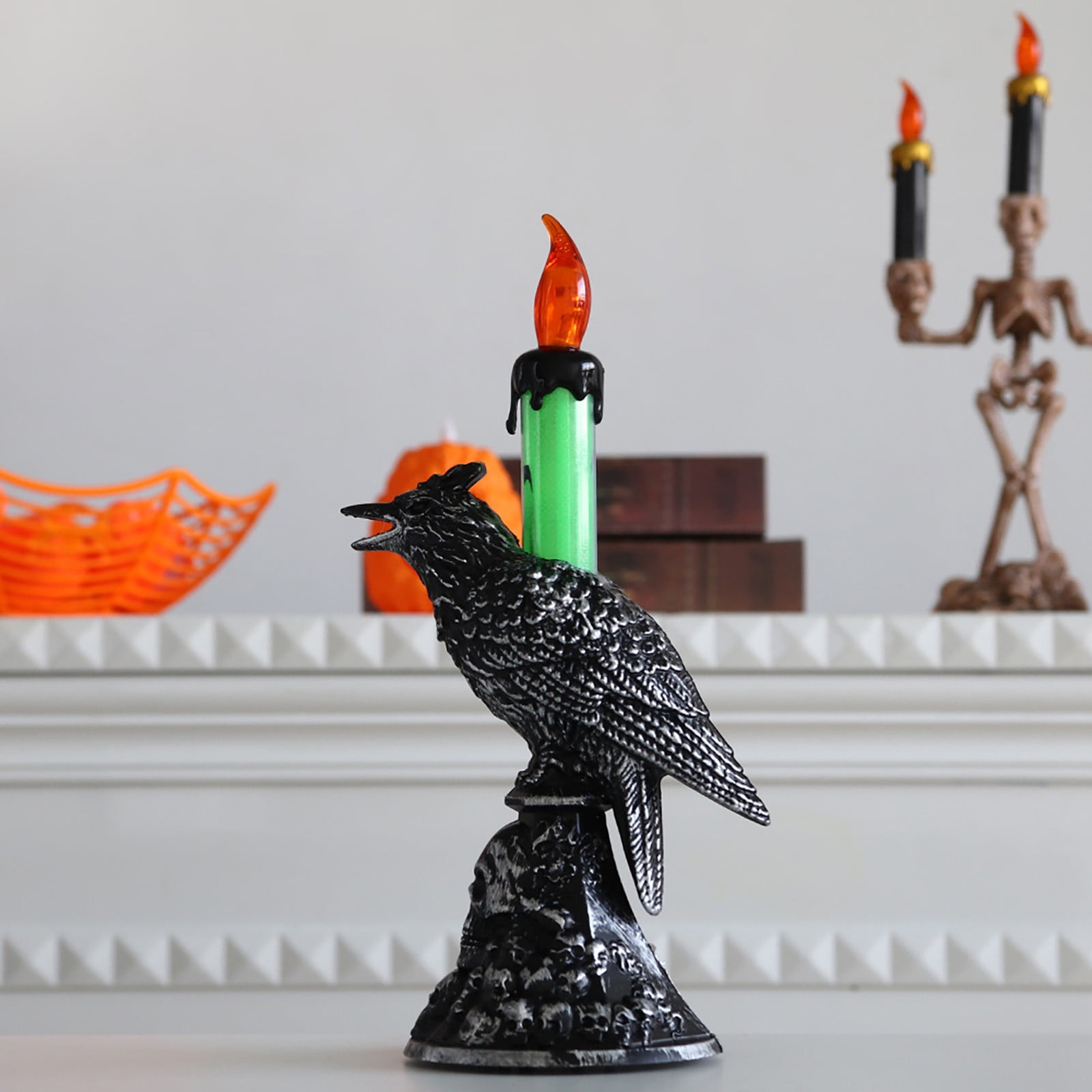 Lwlmwt Halloween Decorations,Halloween Crow Lights, LED Electronic ...