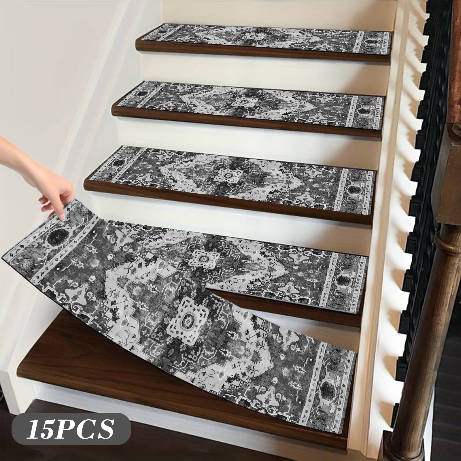Lwlmwt Stair Mat,15Pcs Step Dirt Resistant Mat,Self-adhesive Slip ...