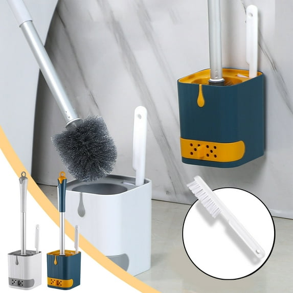 Lwlmwt Toilet Brush,Multifunctional Wall-Mountable Dual-Bristle Toilet ...