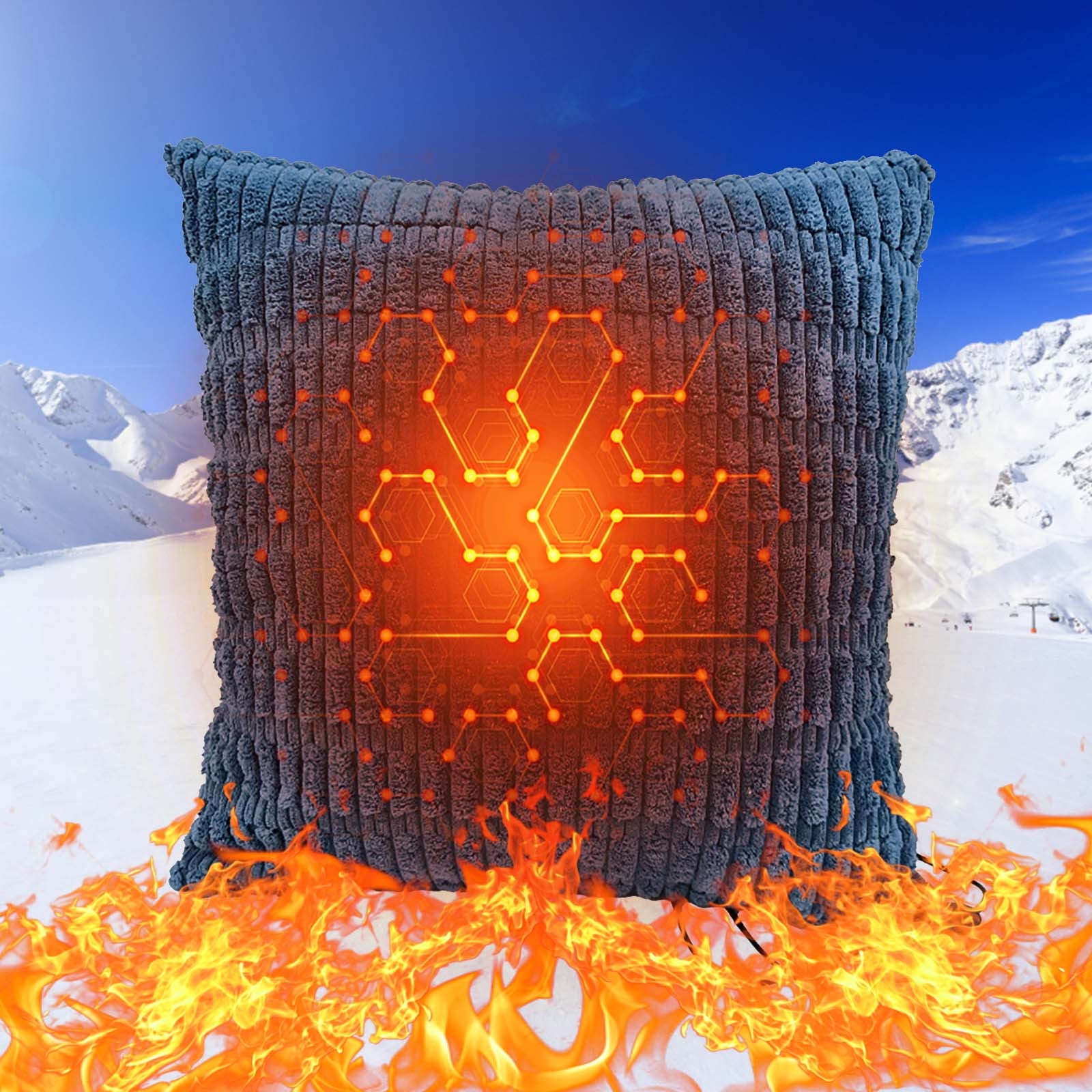 Lwlmwt USB Heated Pillow Cover 5-Level Temperature Control with Timer ...