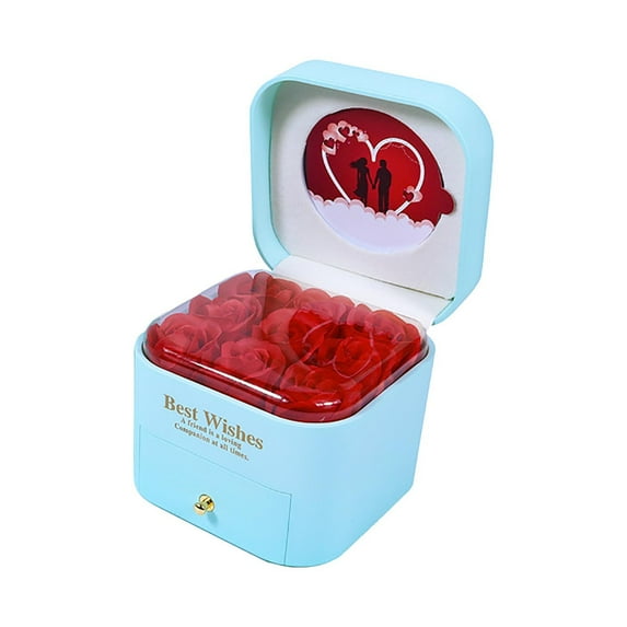Lwlmwt Valentines Day Jewelry Box Preserved Rose Jewelry Box Holiday ...