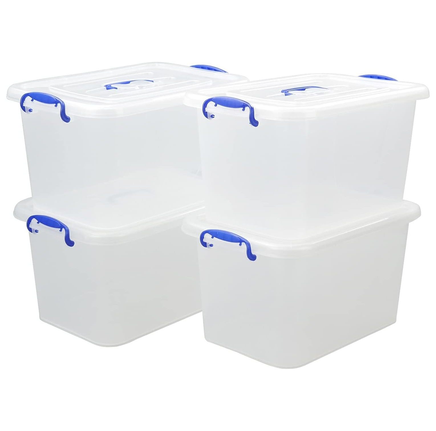 Lwory 12 L Clear Plastic Storage Box with Handle, 4-Pack - Walmart.com