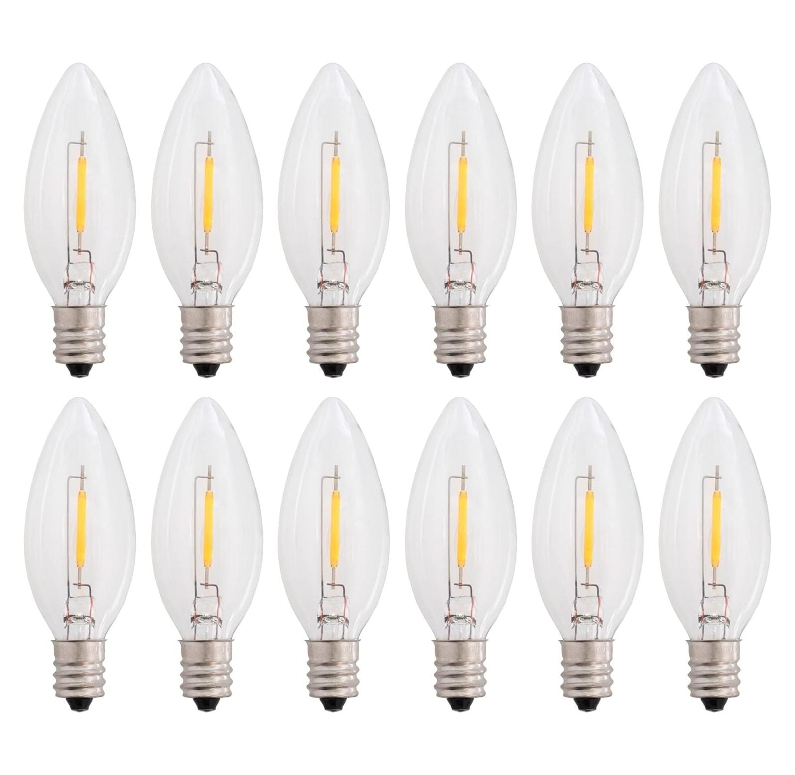 Lwory 12-Pack LED Replacement Light Bulbs for Electric Candle Lamps ...